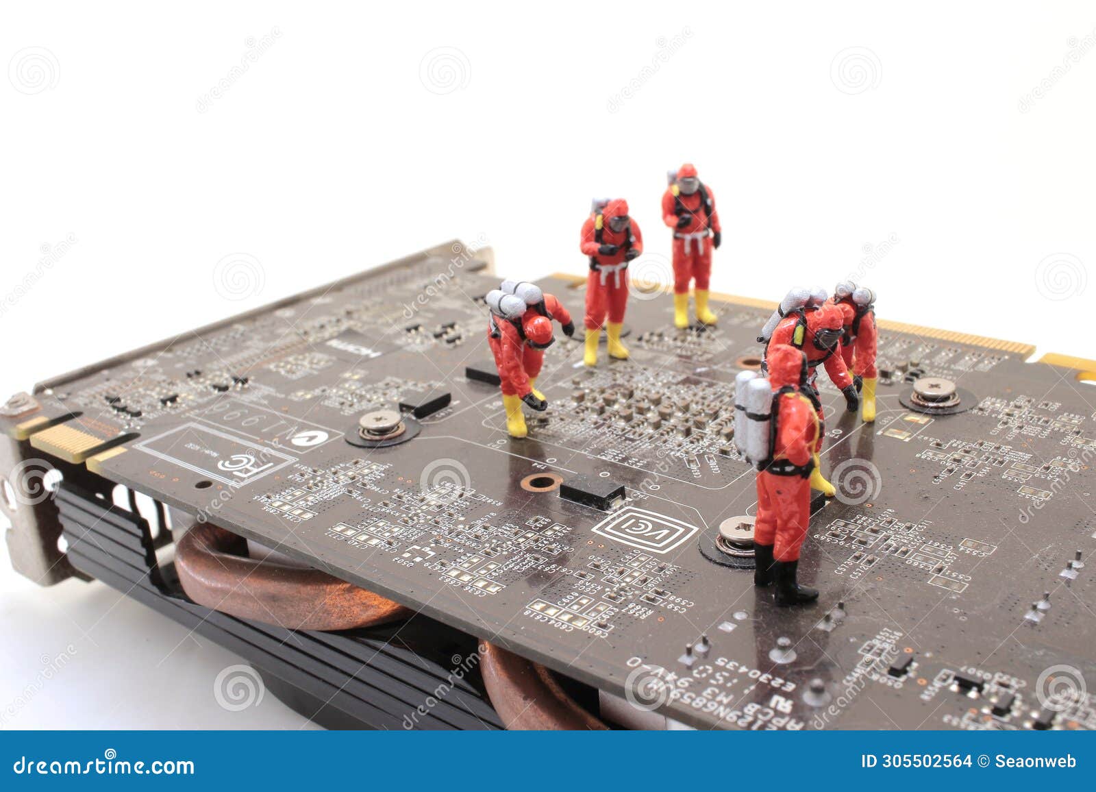 A Team of Engineers Repairing Circuit Board. Computer Repair Concept ...