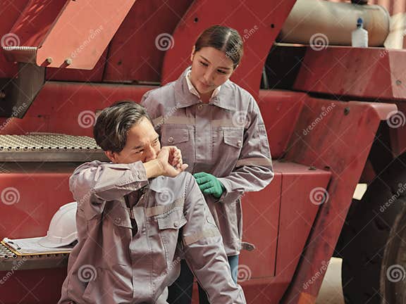 Team of Engineers Resting Relax Time and Drinking Water Stock Photo ...
