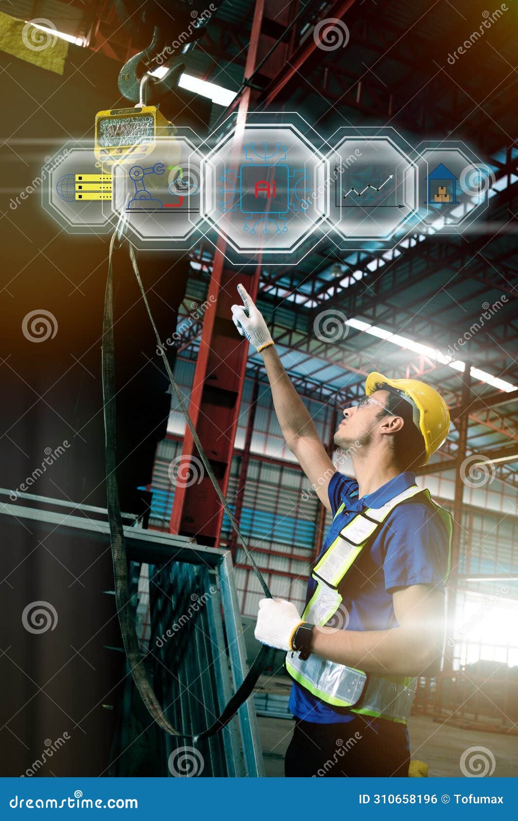 Team of Engineers Use Tablet with Visualize Screen of the Data ...