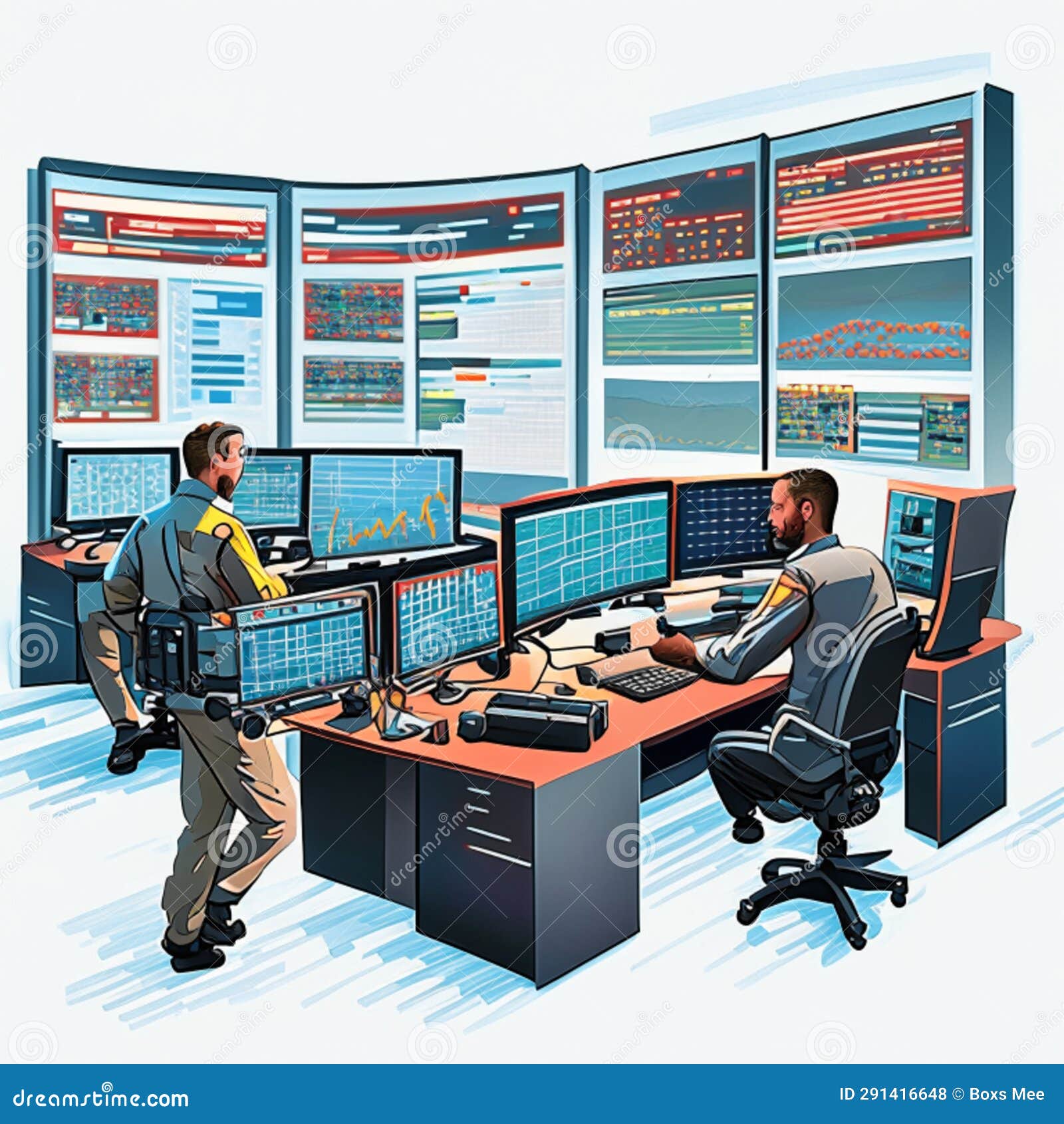 Team of it Engineers Working on Computers in it Office. Colleagues ...