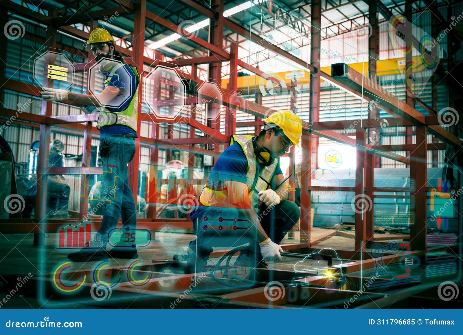 Team of Engineers Working at the Factory Stock Image - Image of ...
