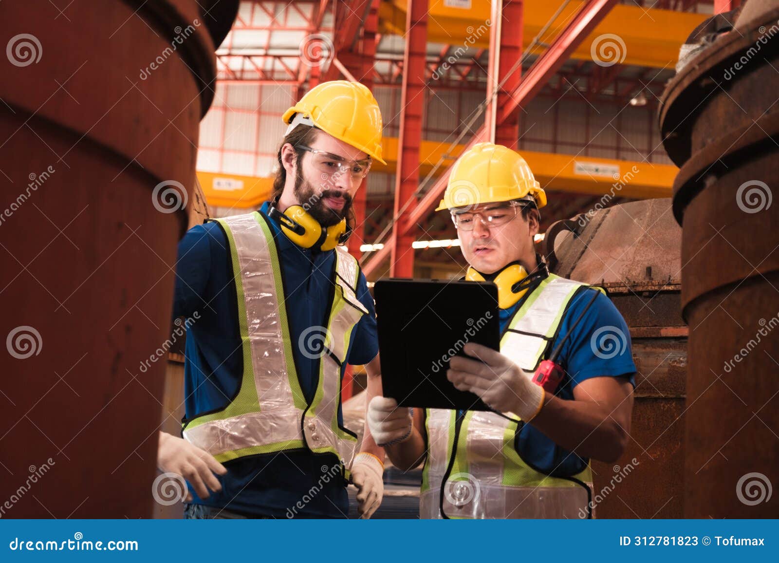 Team of Engineers Working at the Factory Stock Image - Image of ...
