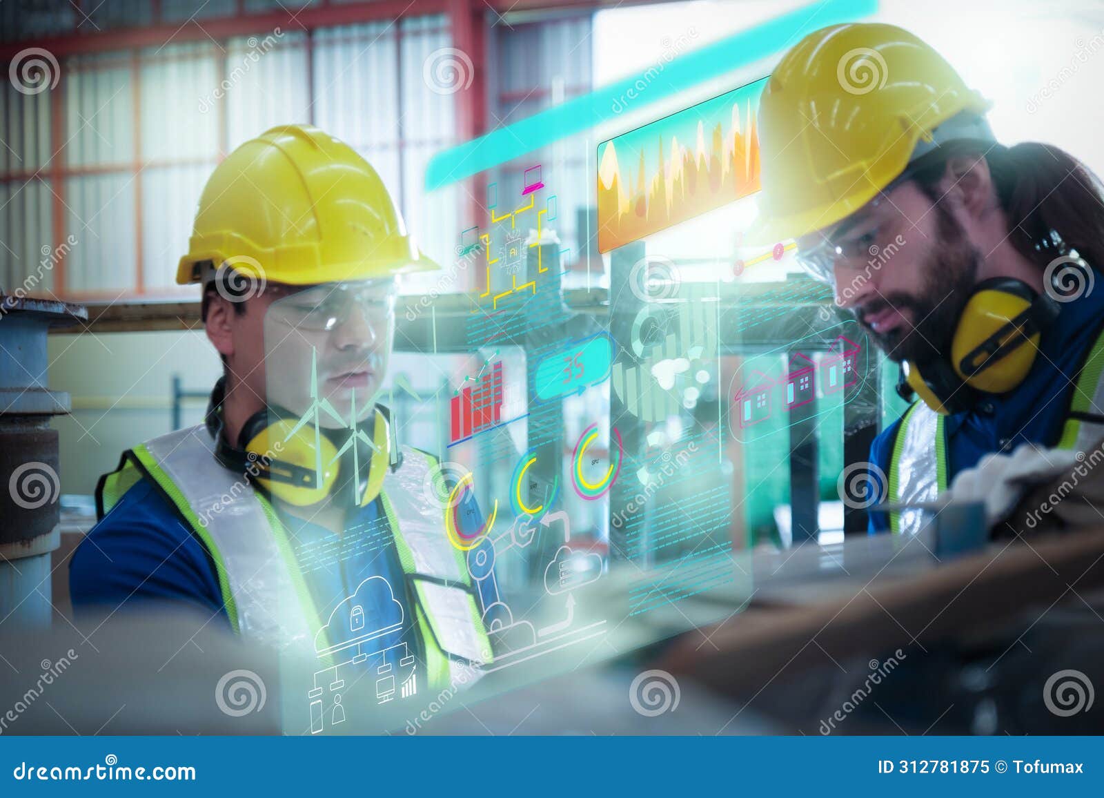 Team of Engineers Working at the Factory Stock Image - Image of network ...