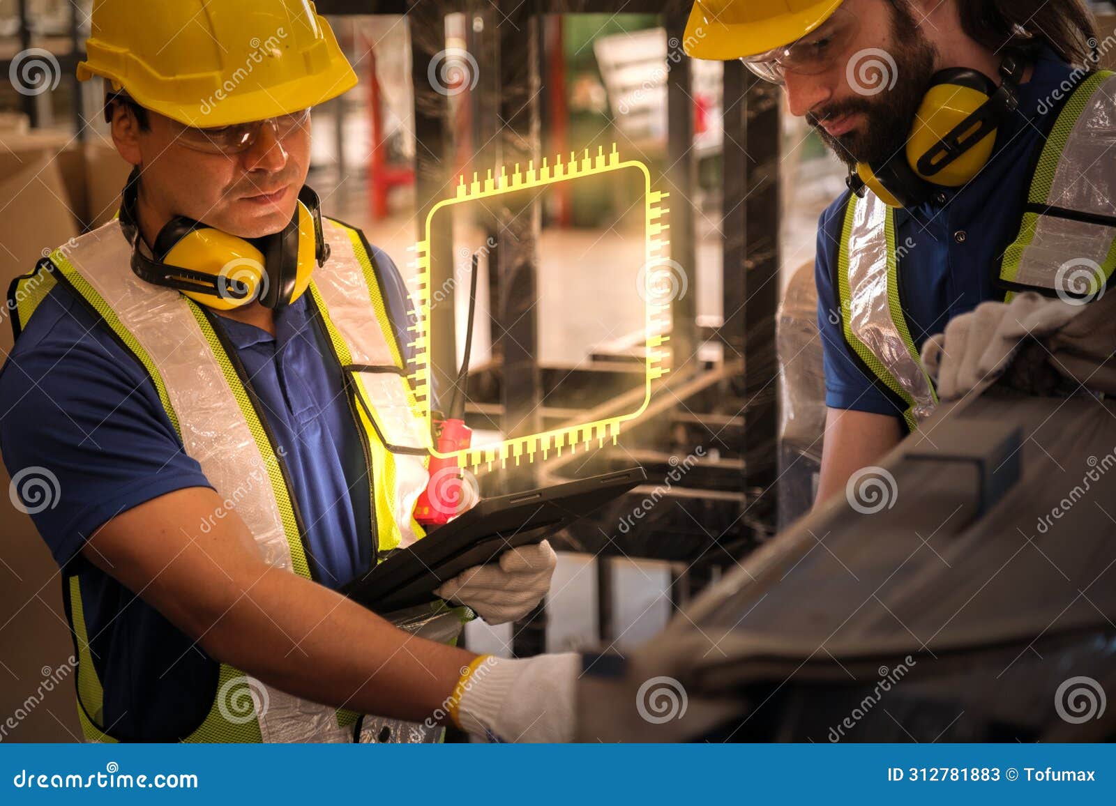Team of Engineers Working at the Factory Stock Image - Image of work ...