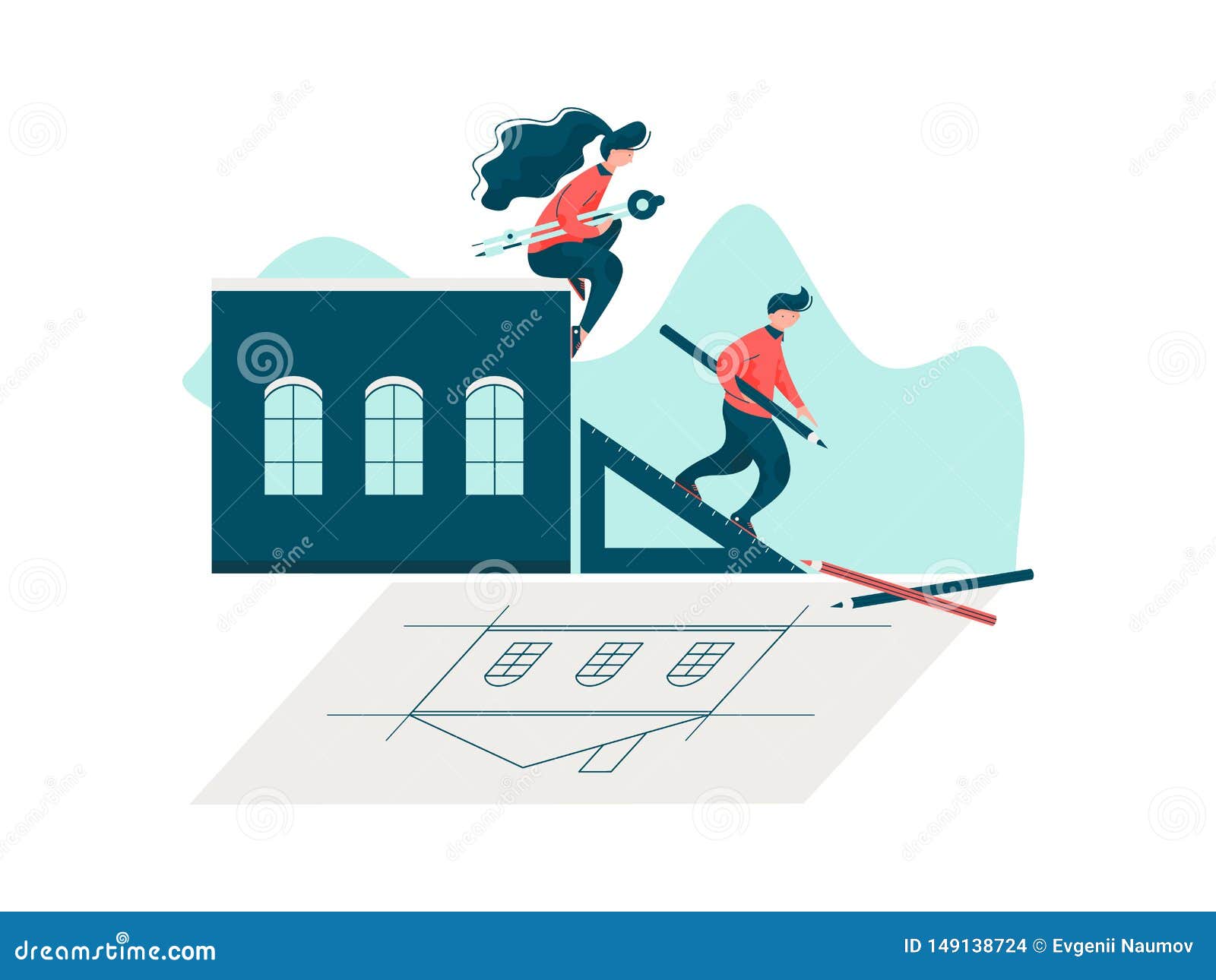 Team of Engineers Working at Project, Engineering and Architecture ...