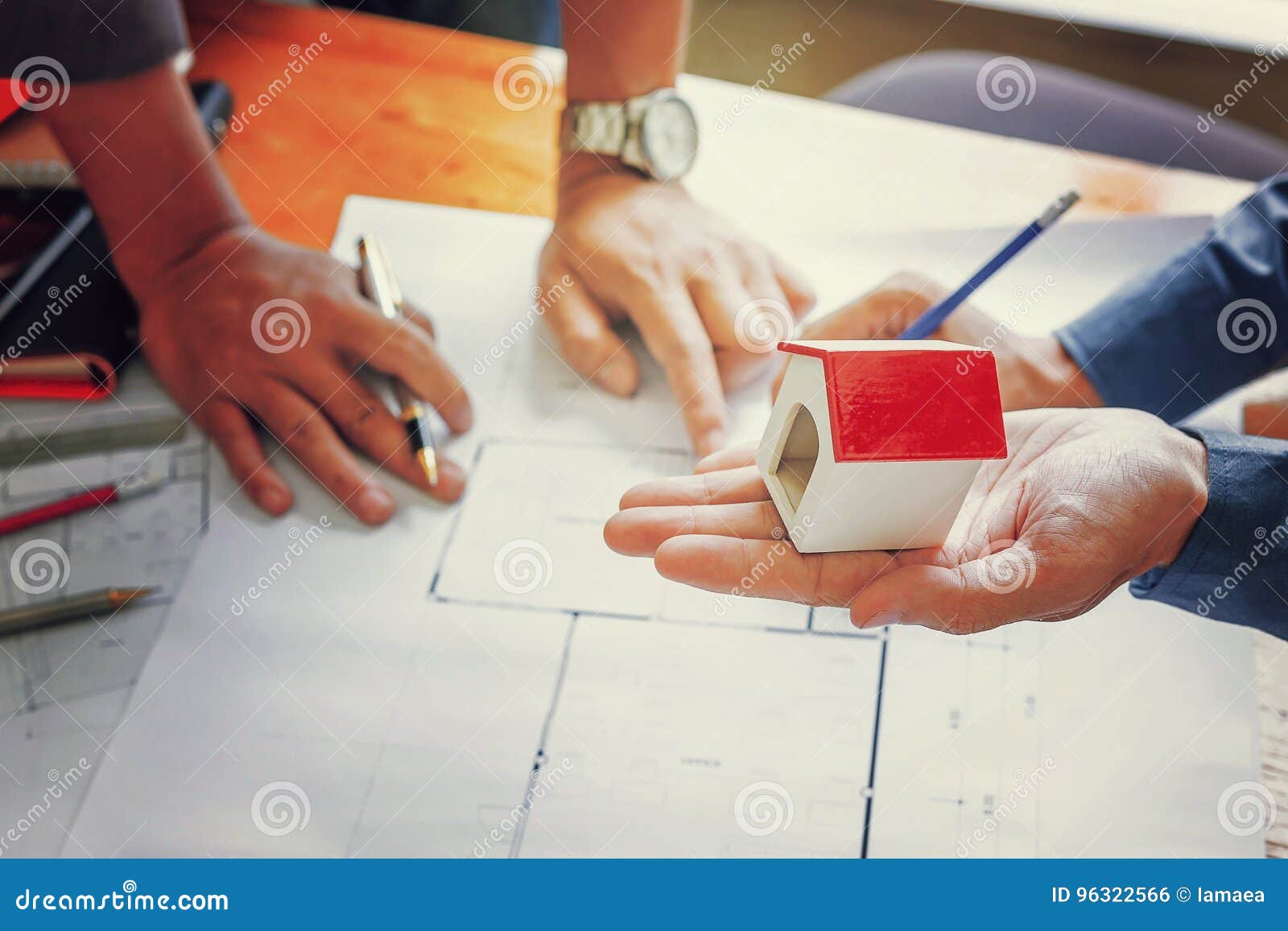 Team of Engineers Working Together. Stock Photo - Image of design ...