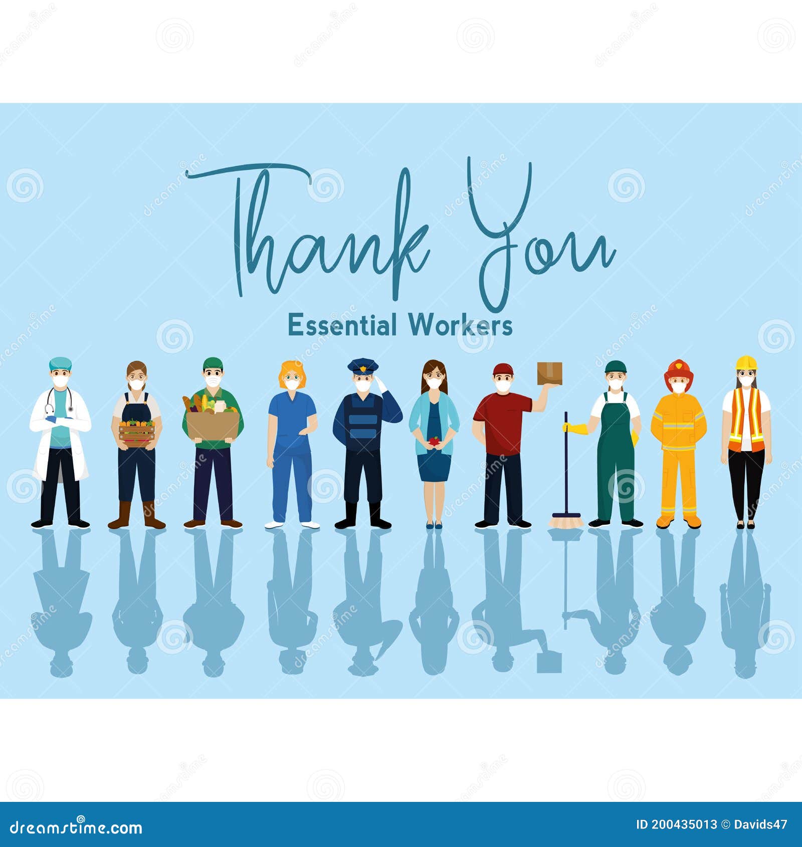 Team essential workers stock vector. Illustration of hero - 200435013