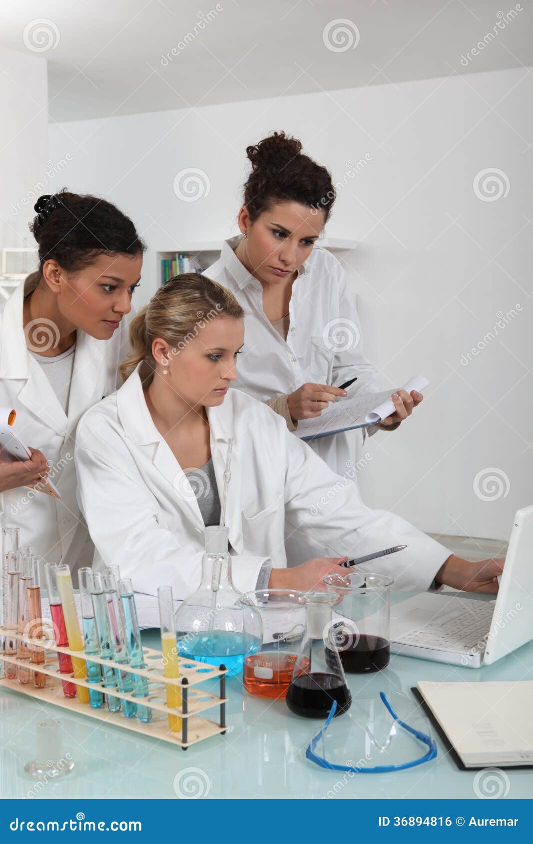 A Team of Female Scientists Stock Photo - Image of inquisitive ...