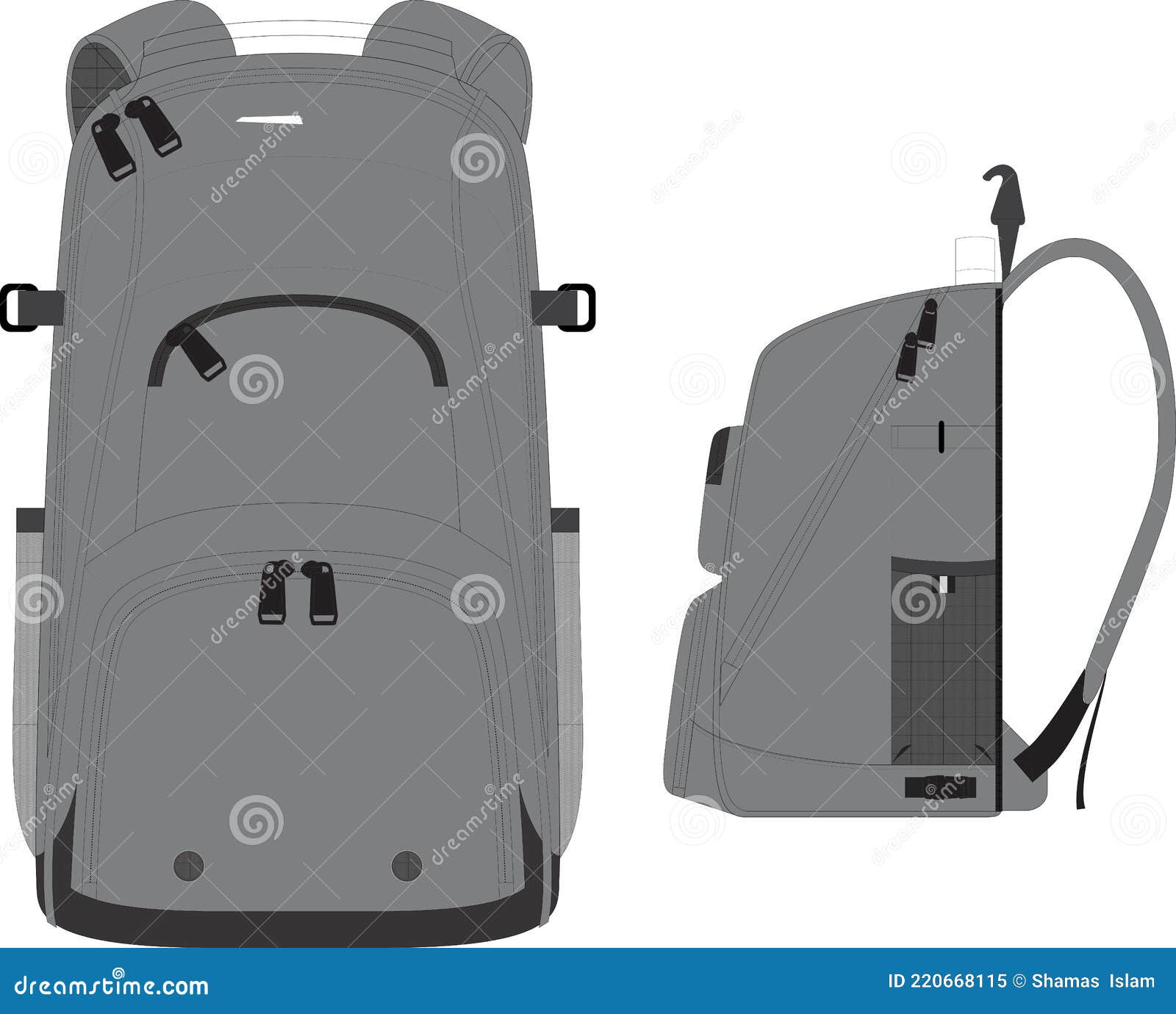 Team Field Backpack Bag Mock Ups Templates Vectors Stock Vector ...