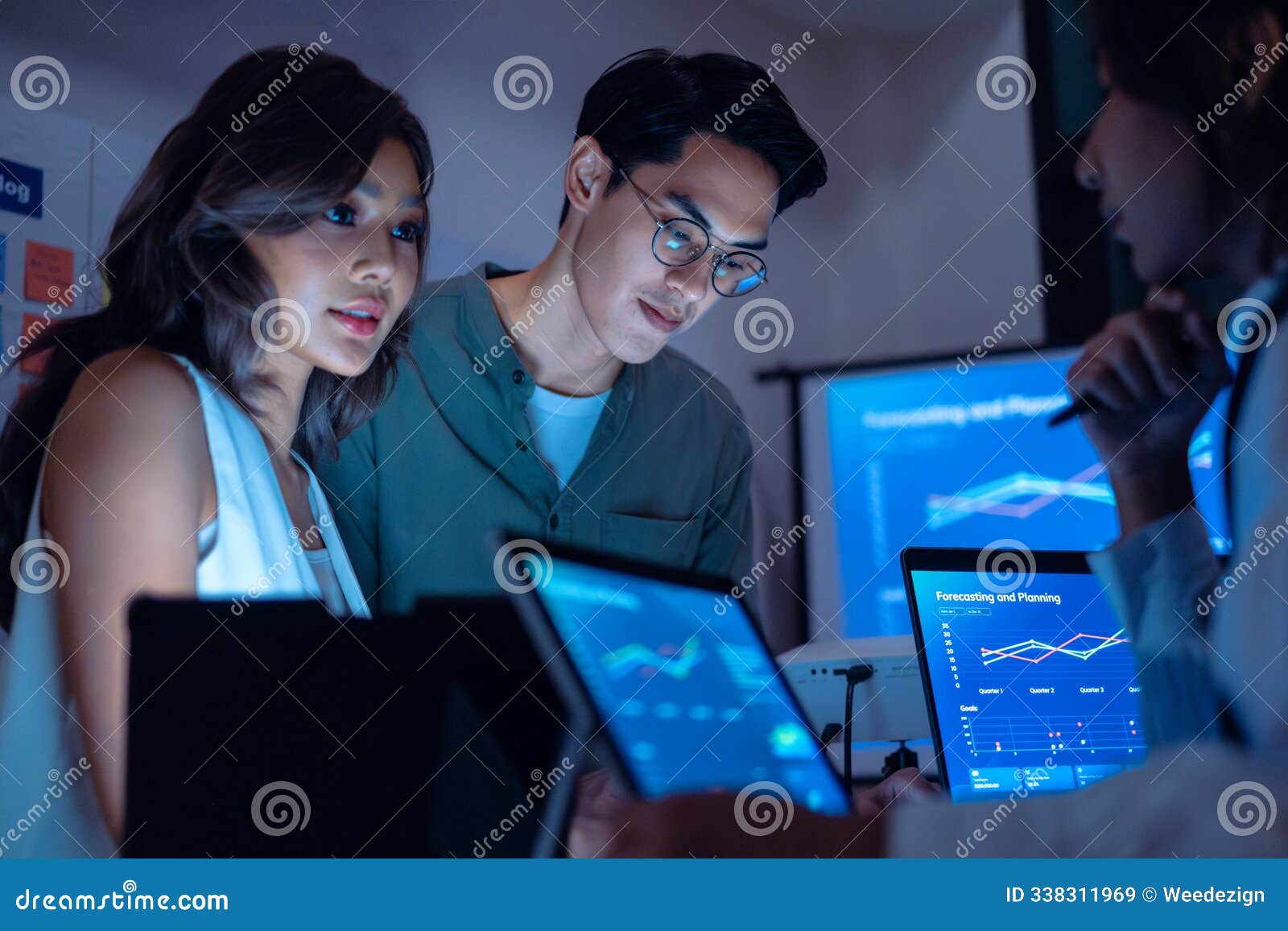 Team of Financial Discussion Budget Planning, Analyzing Digital ...