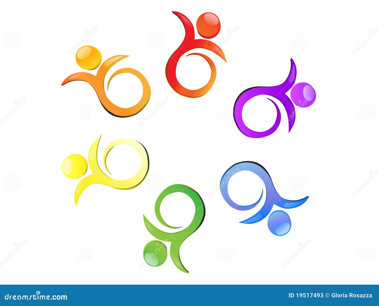 Team flower logo stock vector. Illustration of group - 19517493