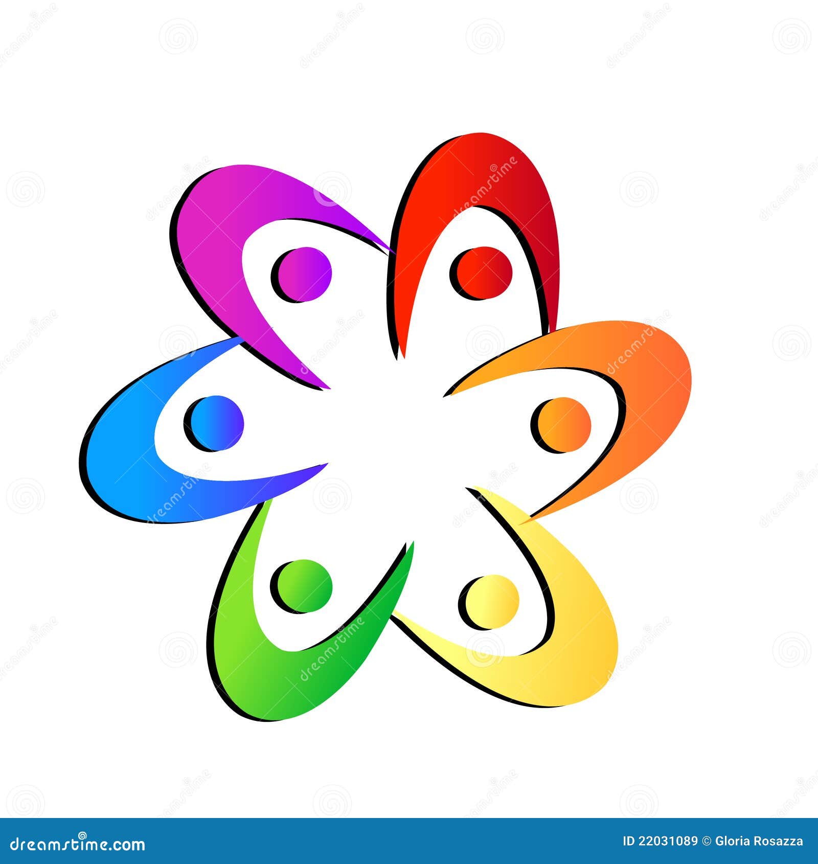 Team flower logo stock vector. Illustration of leadership - 22031089