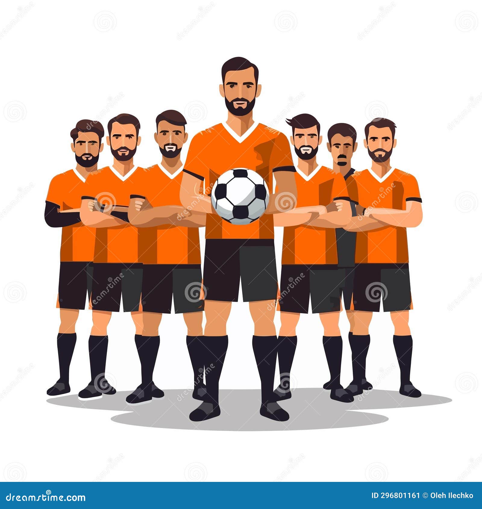 Team of Football Players Vector Flat Isolated Illustration Stock ...