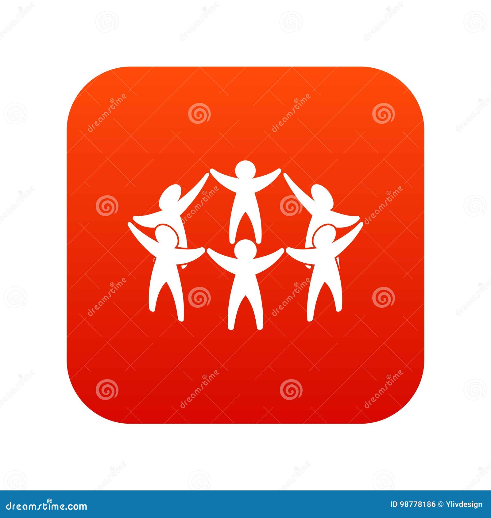 Team or Friends Icon Digital Red Stock Vector - Illustration of connect ...