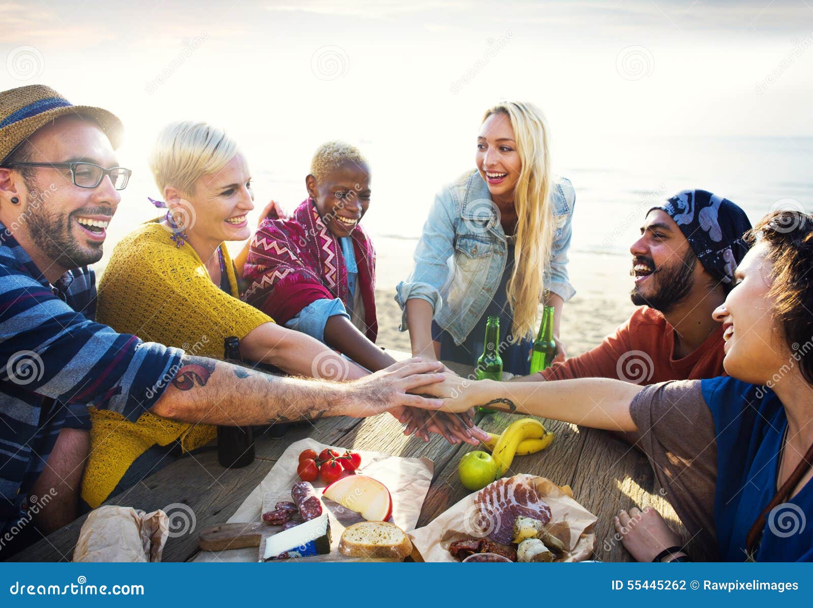 Team Friendship Leisure Vacation Togetherness Fun Concept Stock Photo ...