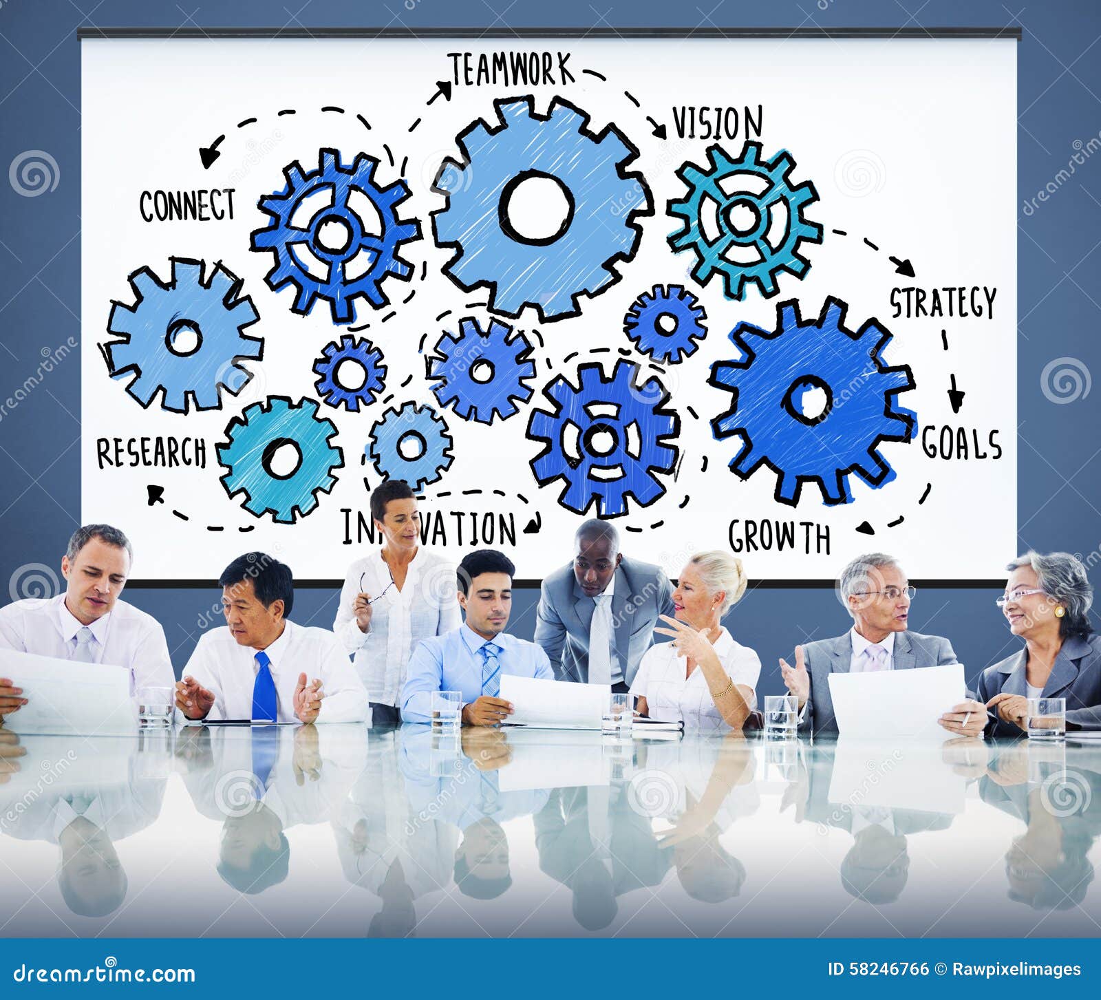 Team Functionality Industry Teamwork Connection Technology Conce Stock ...