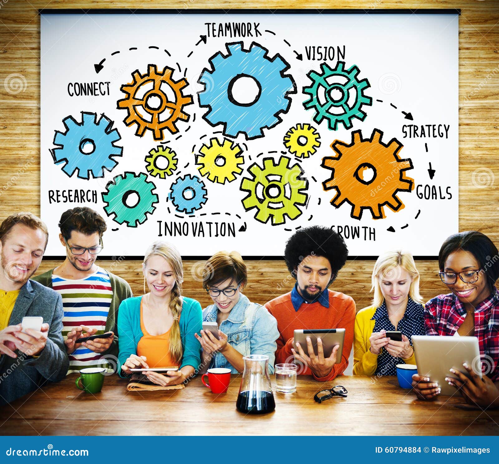 Team Functionality Industry Teamwork Connection Technology Conce Stock ...