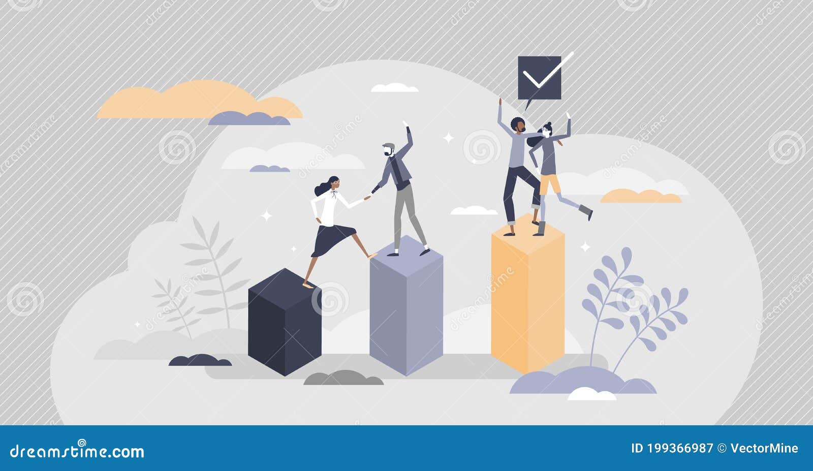 People Reaching Goals Stock Illustrations – 574 People Reaching Goals ...