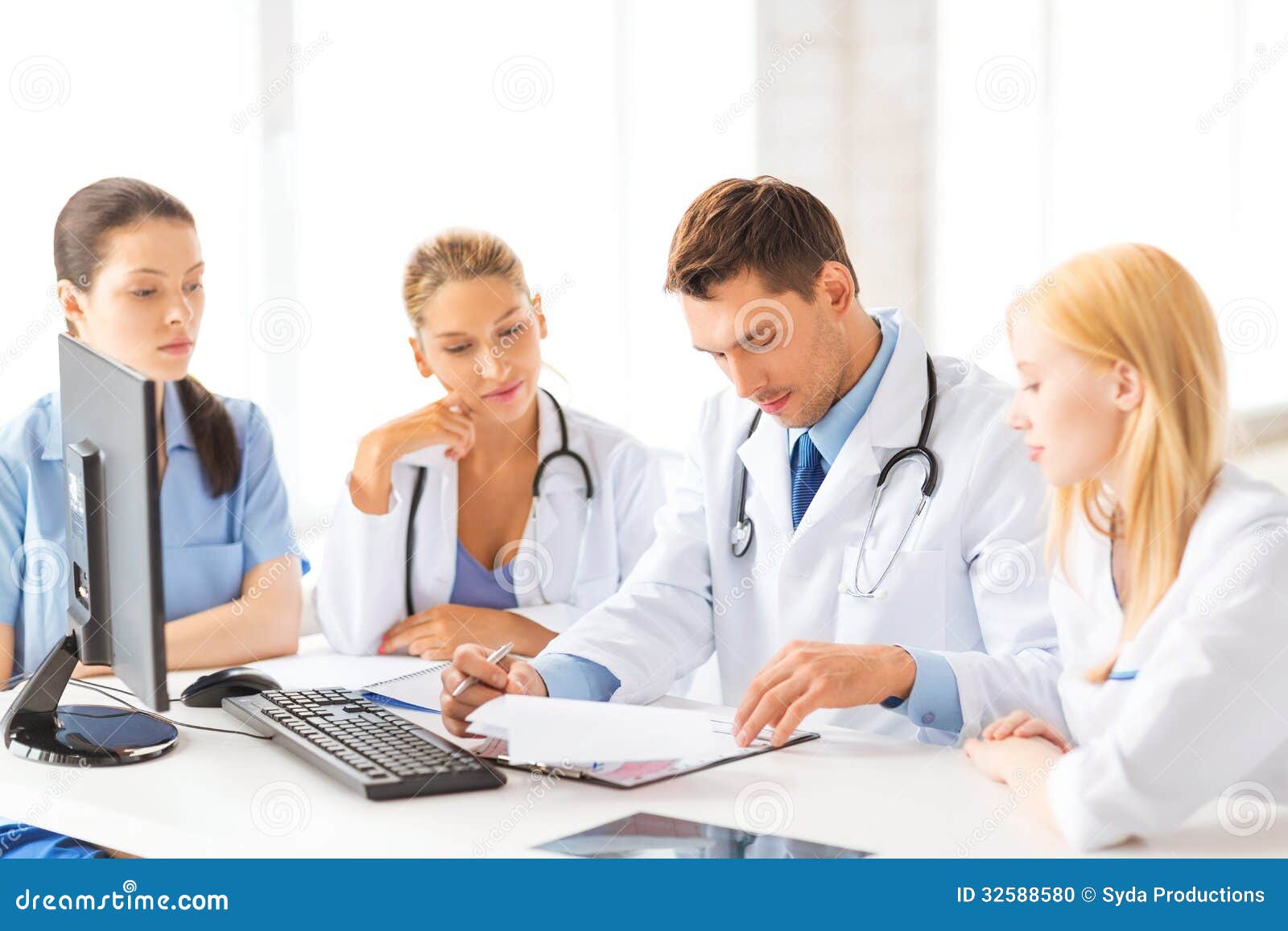 Team or Group of Doctors Working Stock Photo - Image of discussion ...