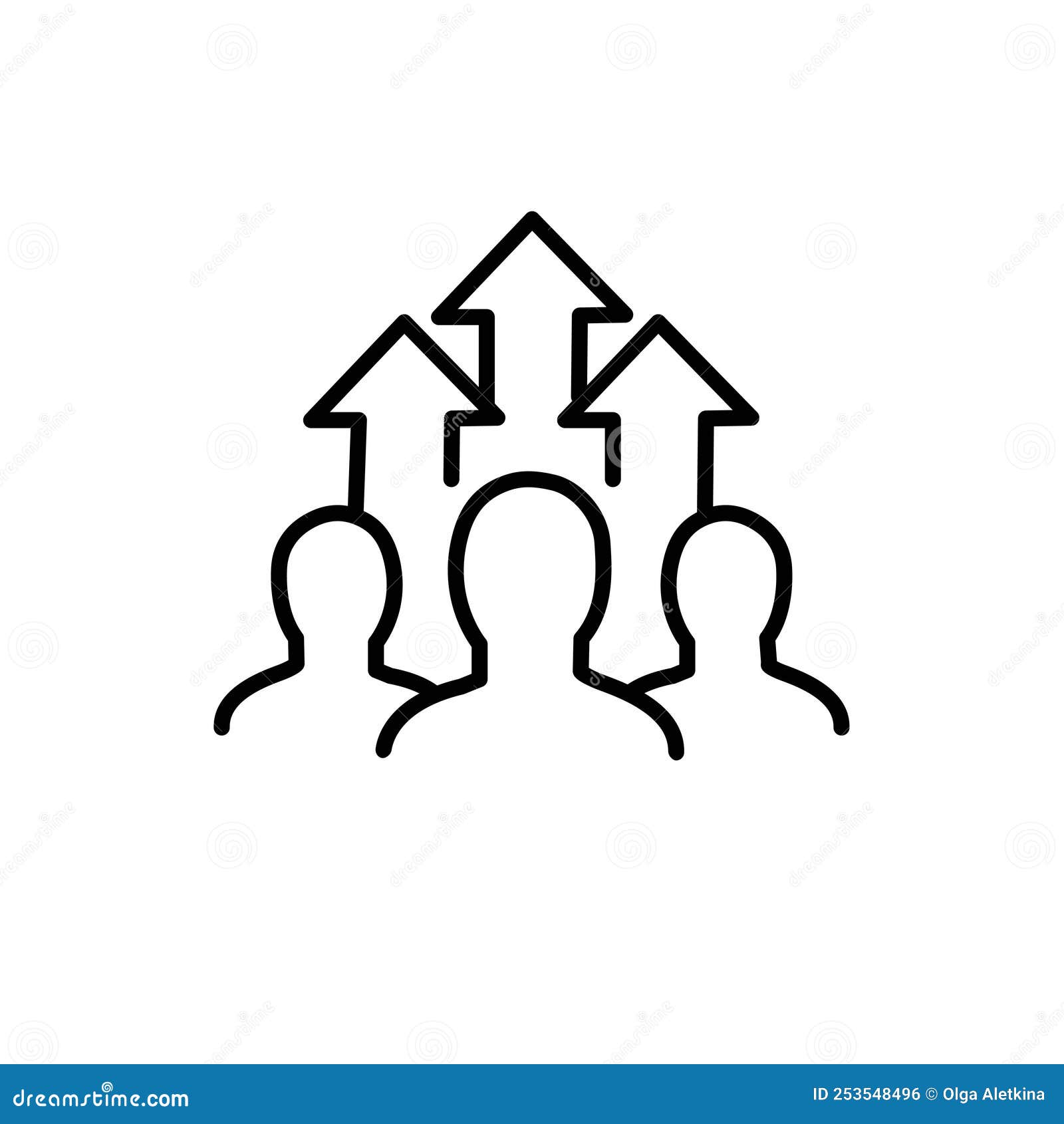 Team Growth and Development Icon on White, Line Vector Stock Vector ...