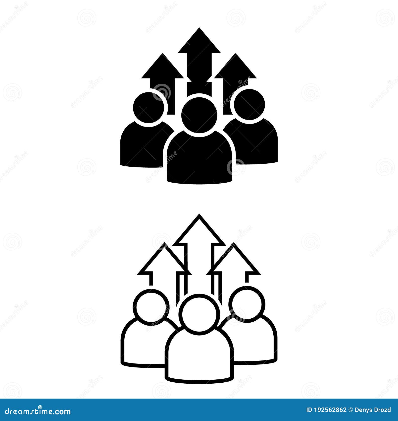 Team Growth Icon Vector Set, Development Illustration Sign Collection ...