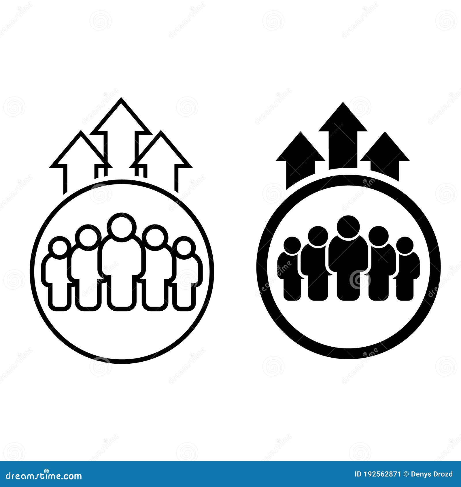 Team Growth Icon Vector Set, Development Illustration Sign Collection ...