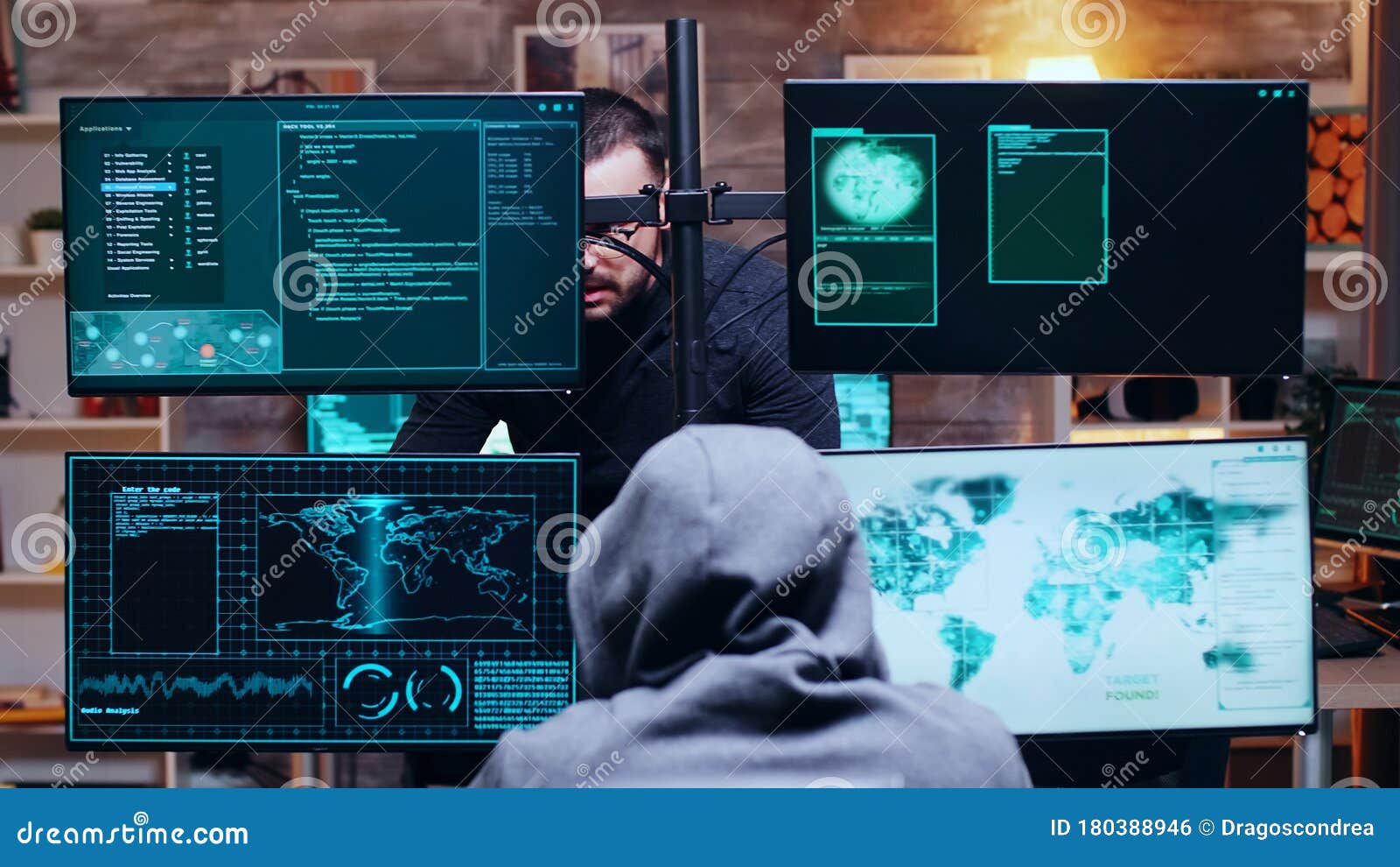 Team of Hackers Having a Conversation about Dark Web Stock Photo ...