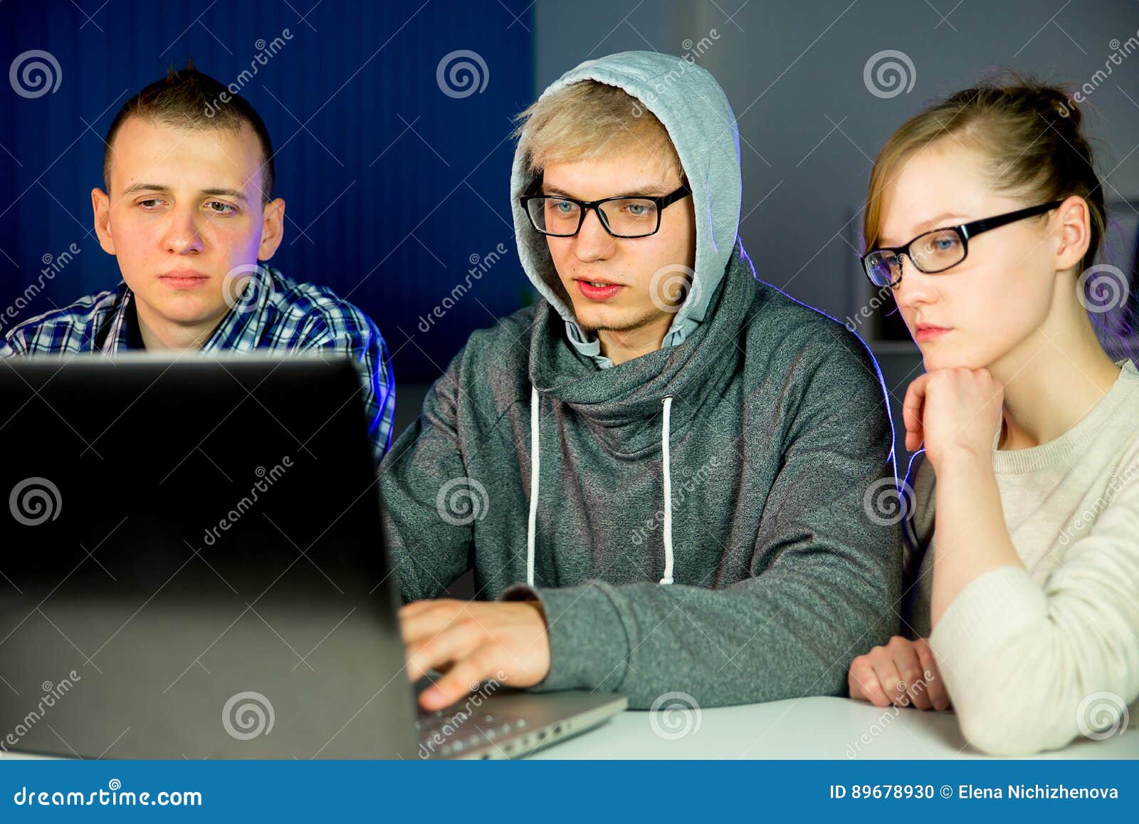 Team of hackers stock photo. Image of screen, table, male - 89678930