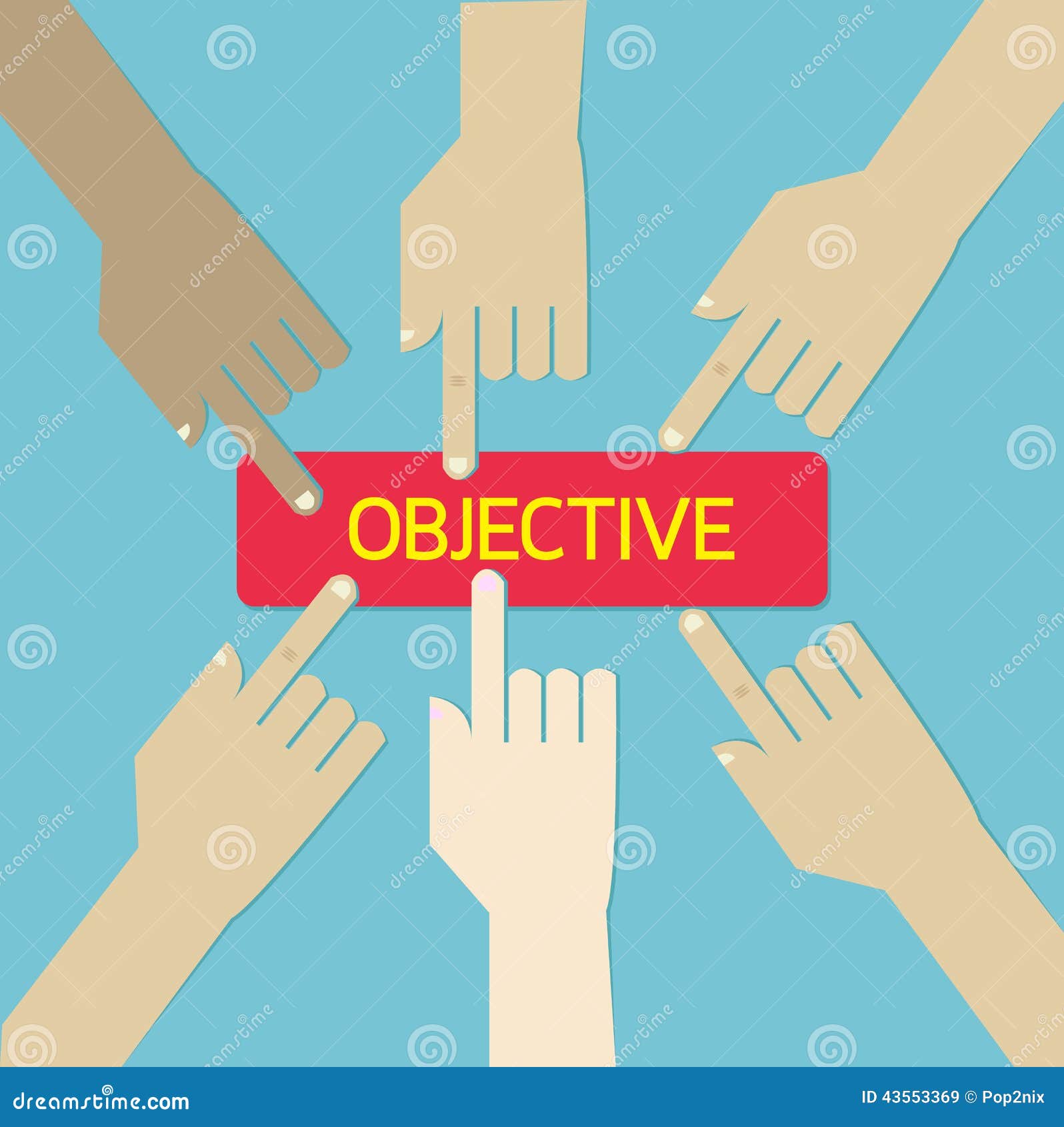 Business Objective, Goal Or Target Vector Concept. Team Of Business ...