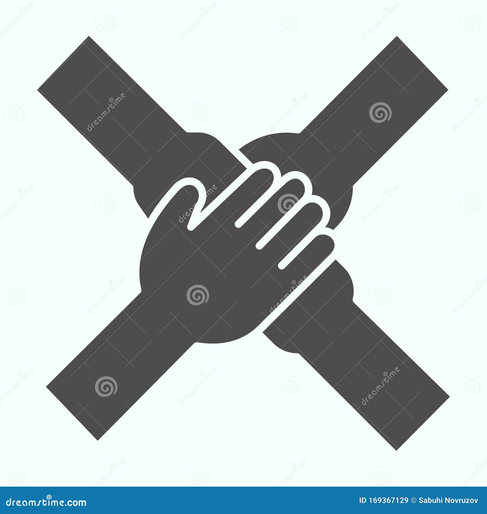 Team Hands Solid Icon. Teamwork Vector Illustration Isolated on White ...