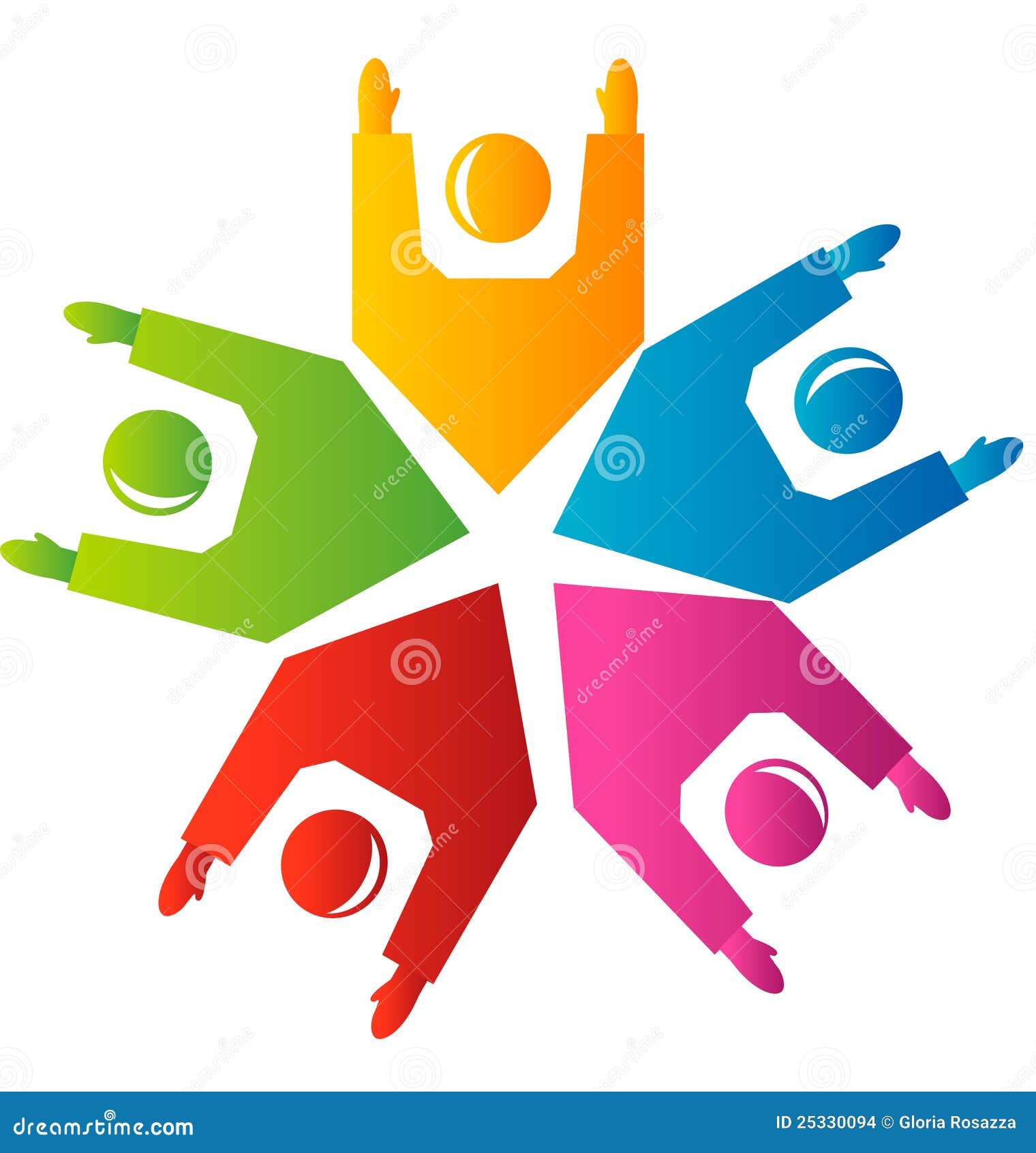 Team hands up logo stock vector. Illustration of nationalities - 25330094
