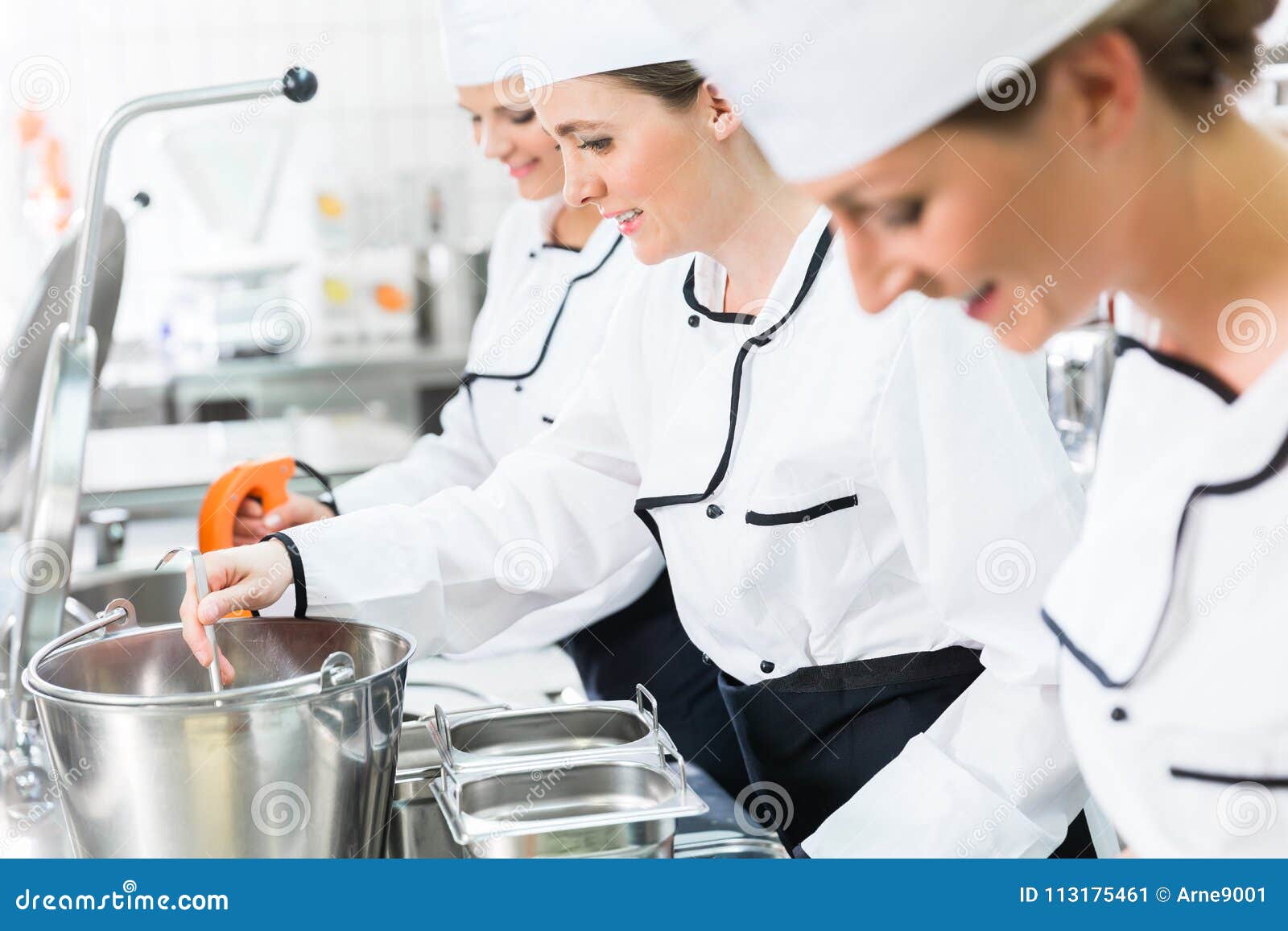 Team of Chefs in Production Process of System Catering Stock Image ...