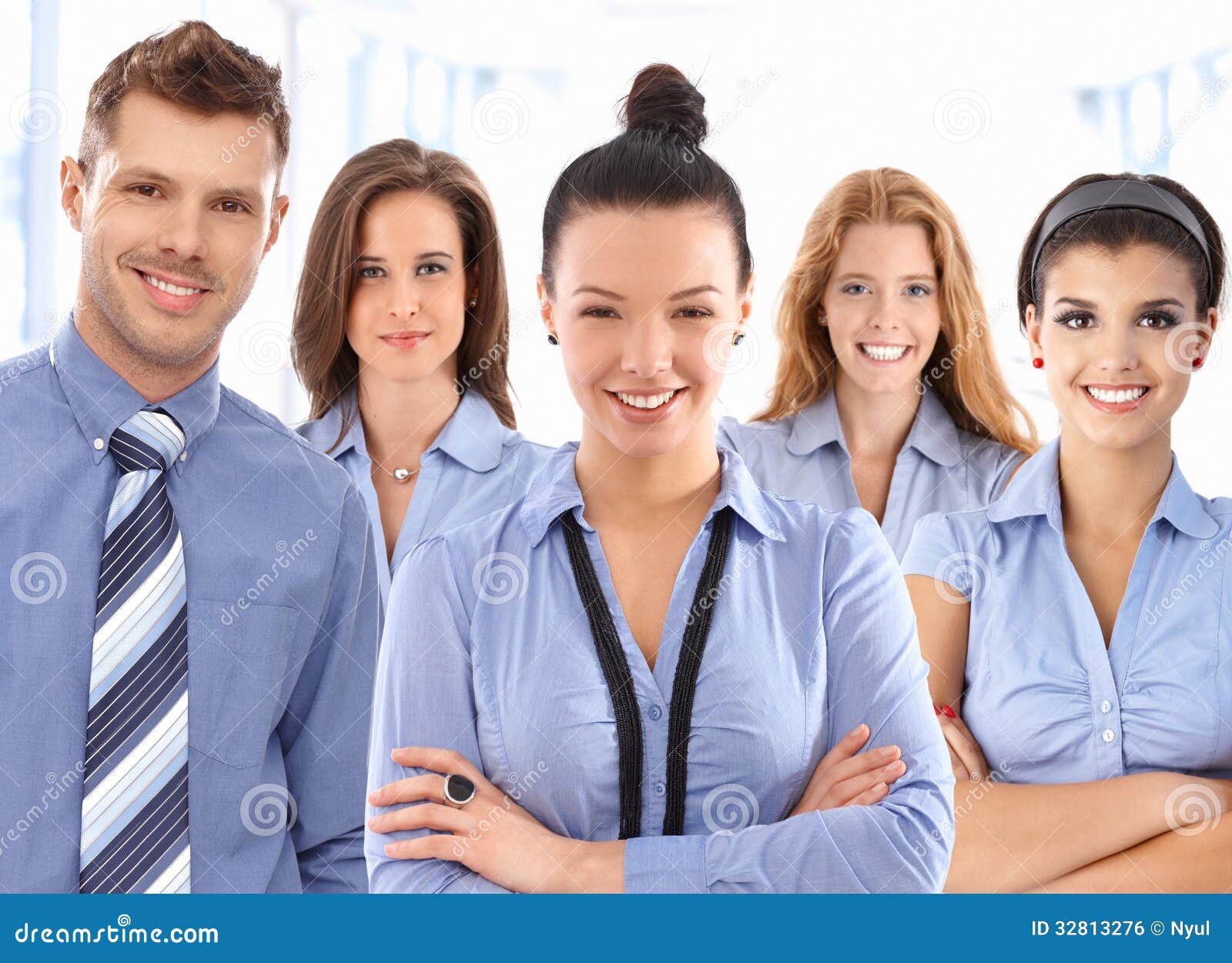 Team of Happy Office Workers Stock Photo - Image of front, face: 32813276