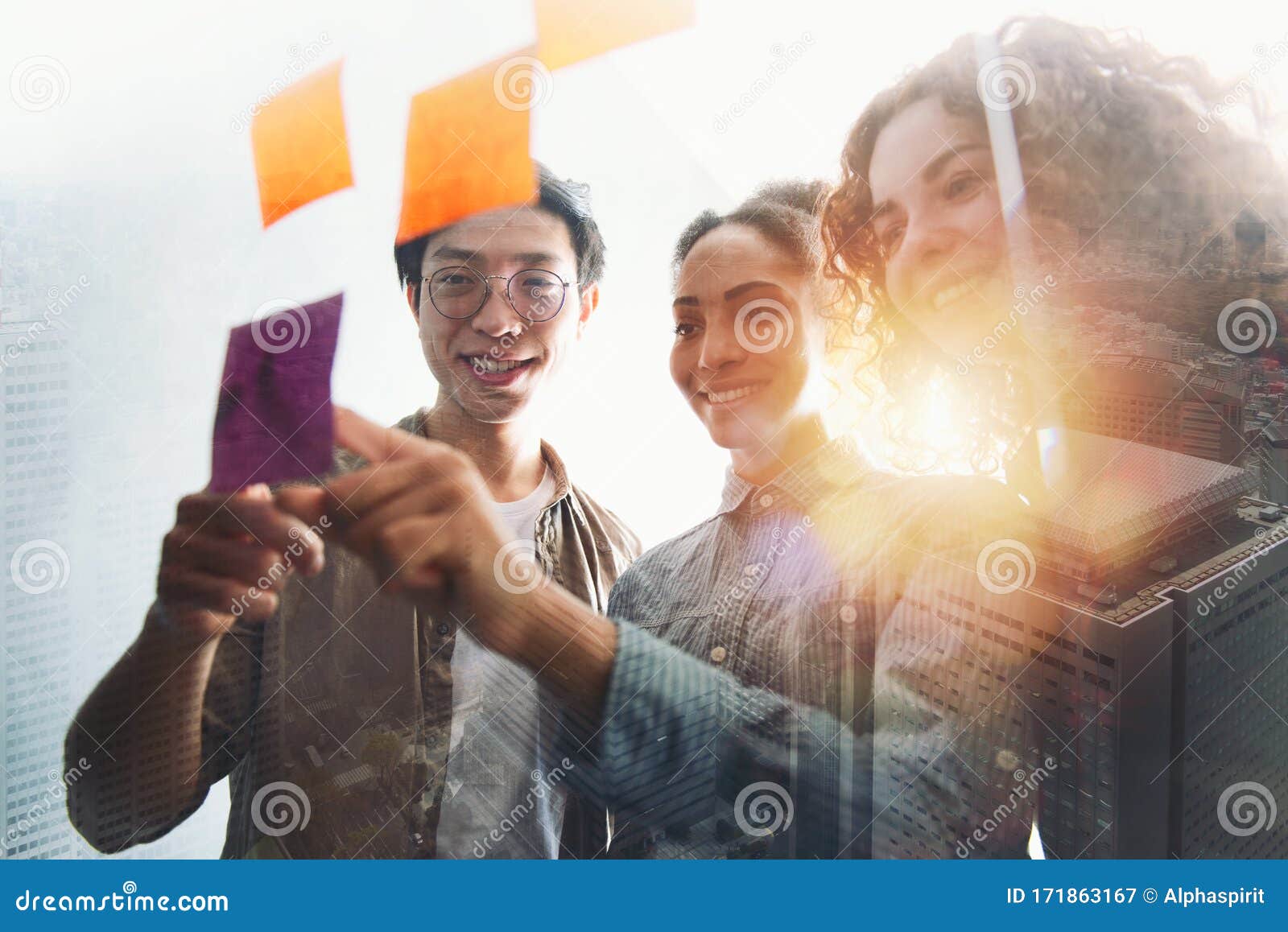 Team of Happy People Work Together. Concept of Teamwork, Partnership ...