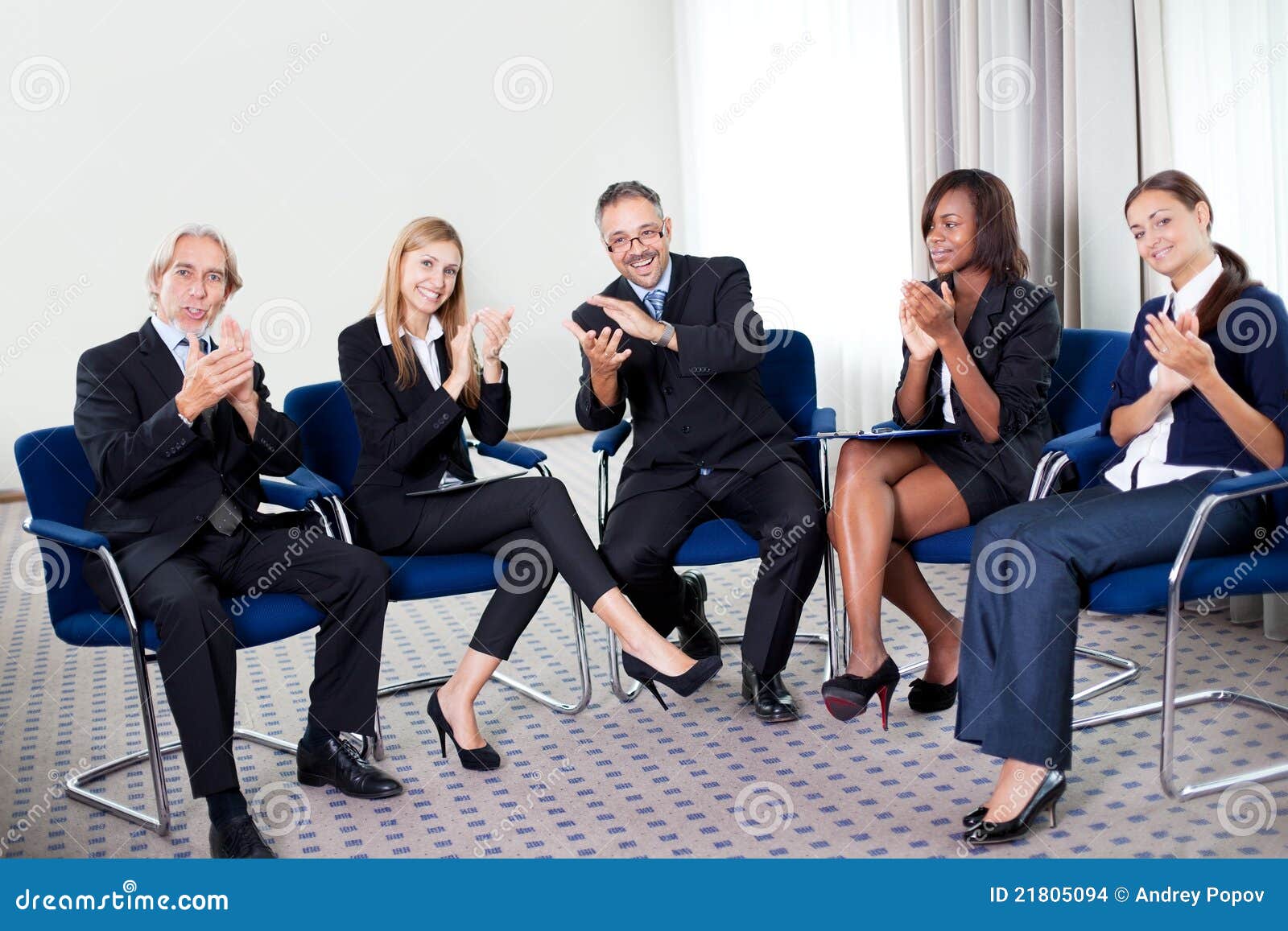 Team of Happy Successful Businesspeople Stock Photo - Image of board ...