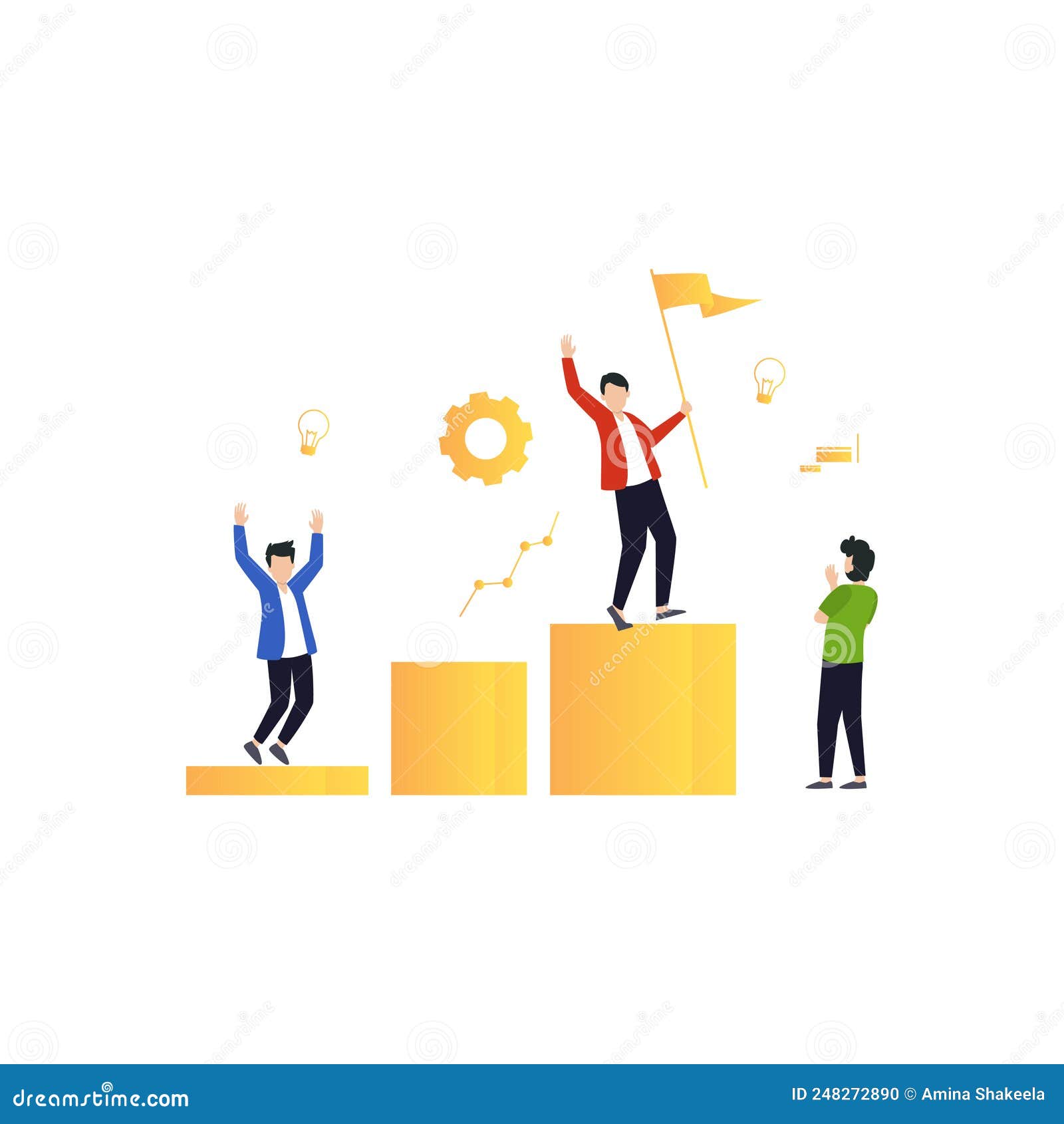 The Team Has Been Achieved the Goal Stock Vector - Illustration of ...