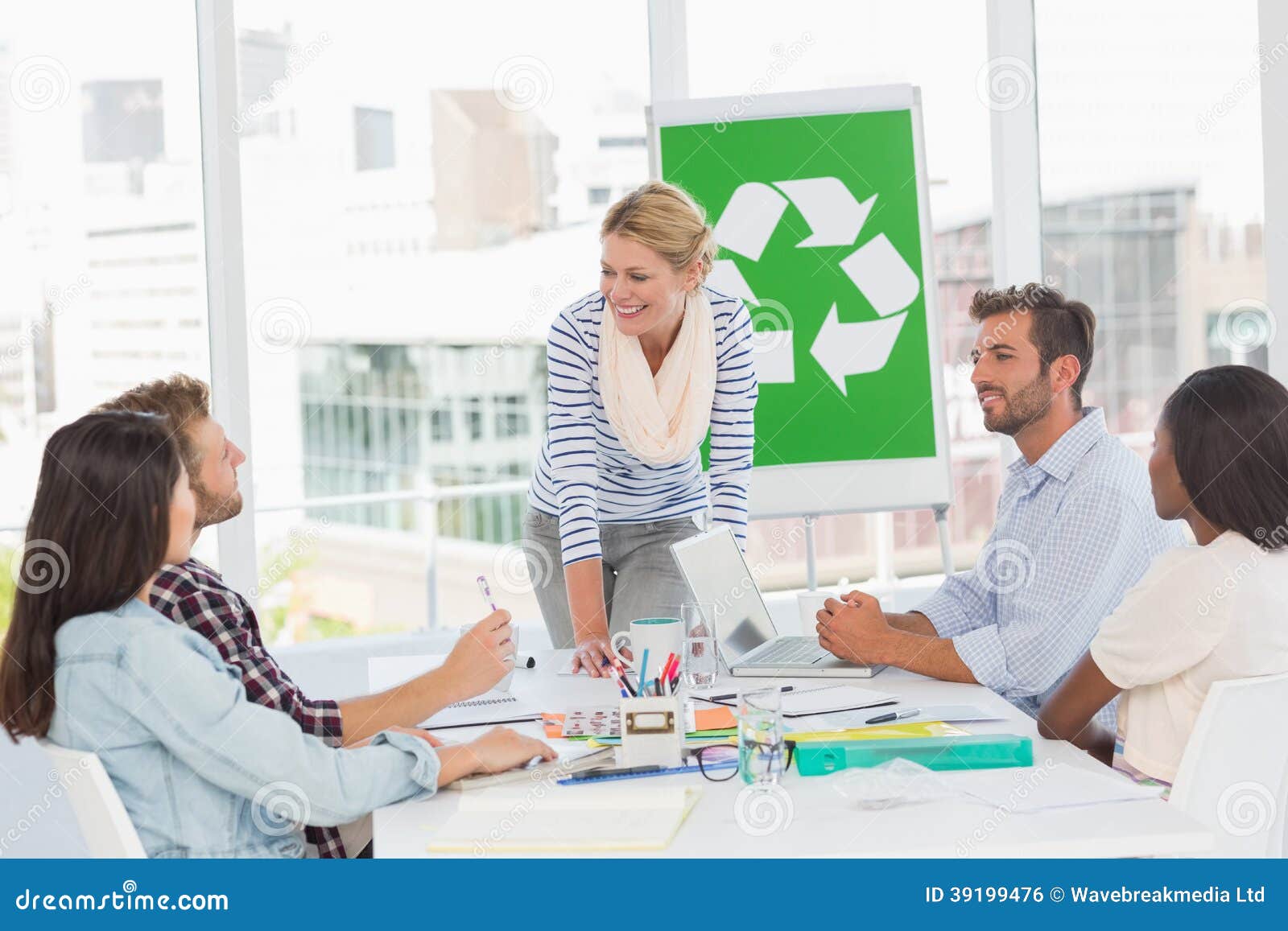 Team Having a Meeting about Recycling Policy Stock Photo - Image of ...