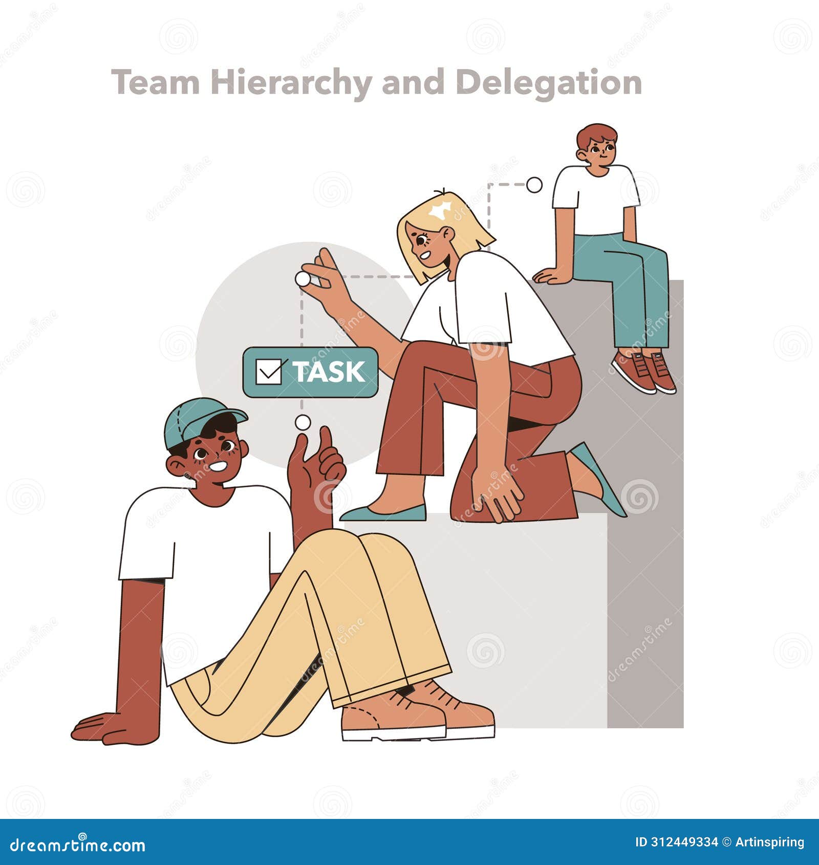 Delegation Concept Vector. Project Management. Teamwork. Pictograms Of ...
