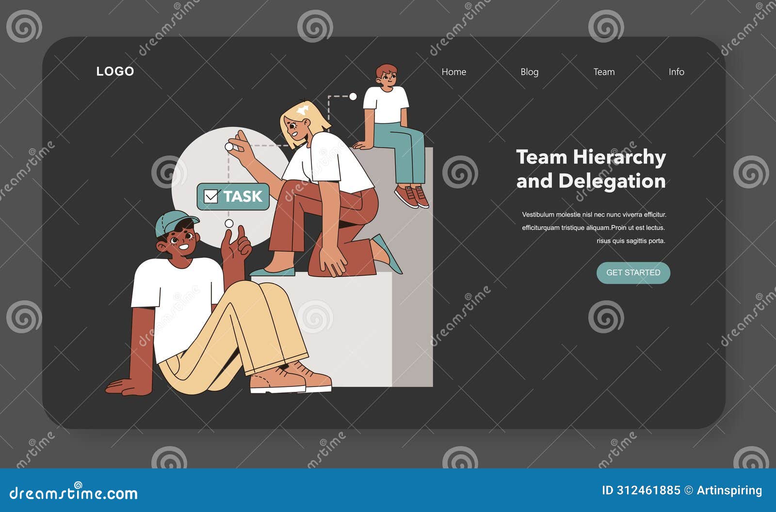 Delegation Concept Vector. Project Management. Teamwork. Pictograms Of ...