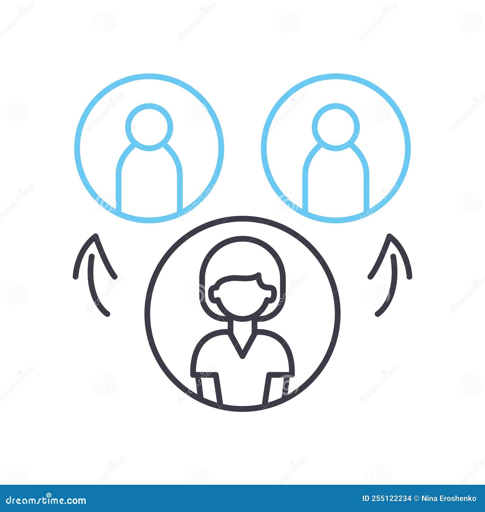 Team Hierarchy Line Icon, Outline Symbol, Vector Illustration, Concept ... Team Hierarchy Line Icon, Outline Symbol, Vector Illustration, Concept ...