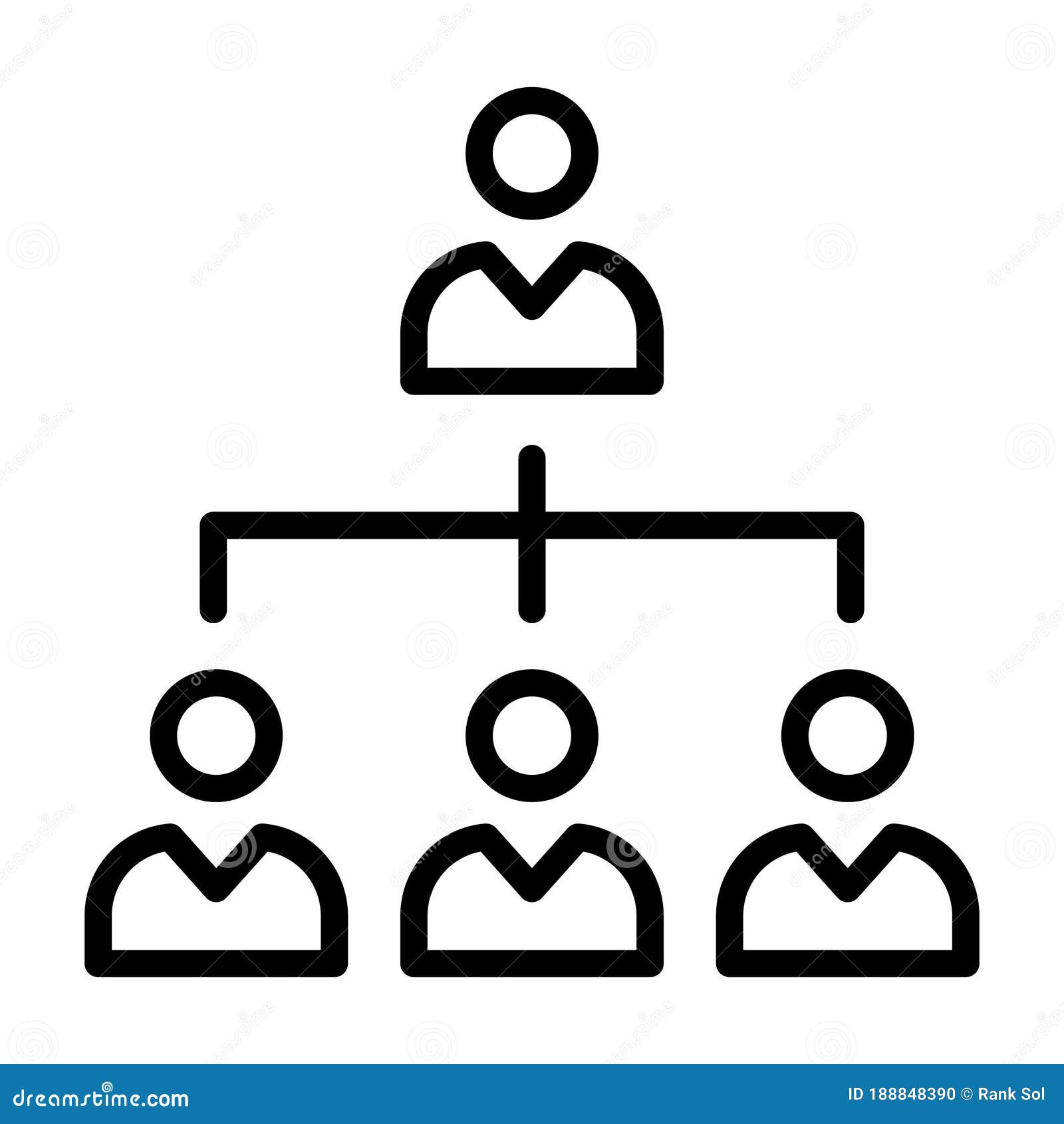 Team Hierarchy Line Style Vector Icon Which Can Easily Modify or Edit ...
