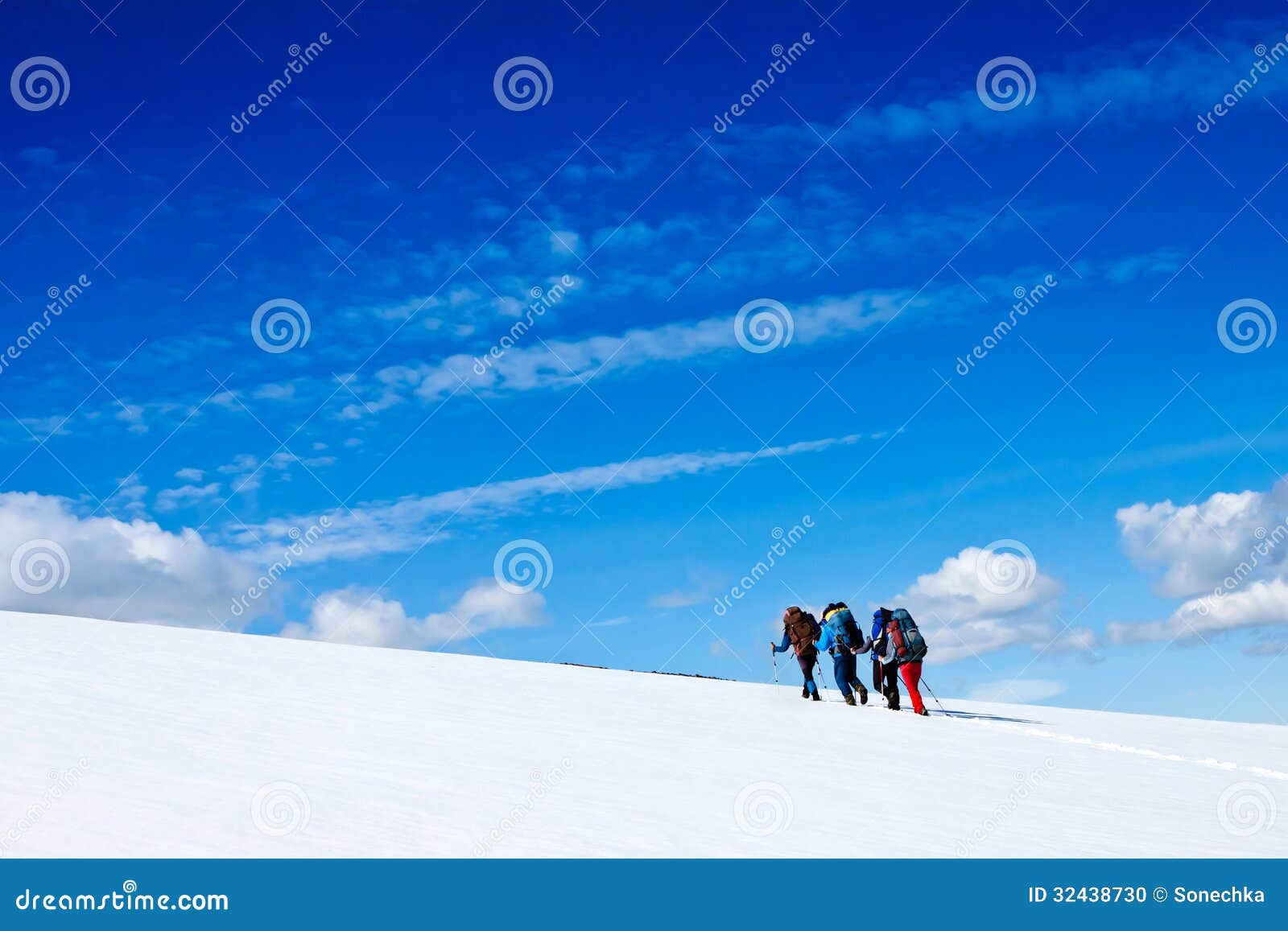 Team in hike stock photo. Image of hiking, climb, goal - 32438730