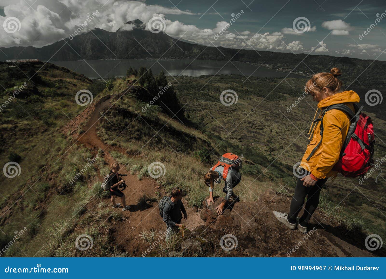Team of hikers stock image. Image of hill, crossing, crumbly - 98994967