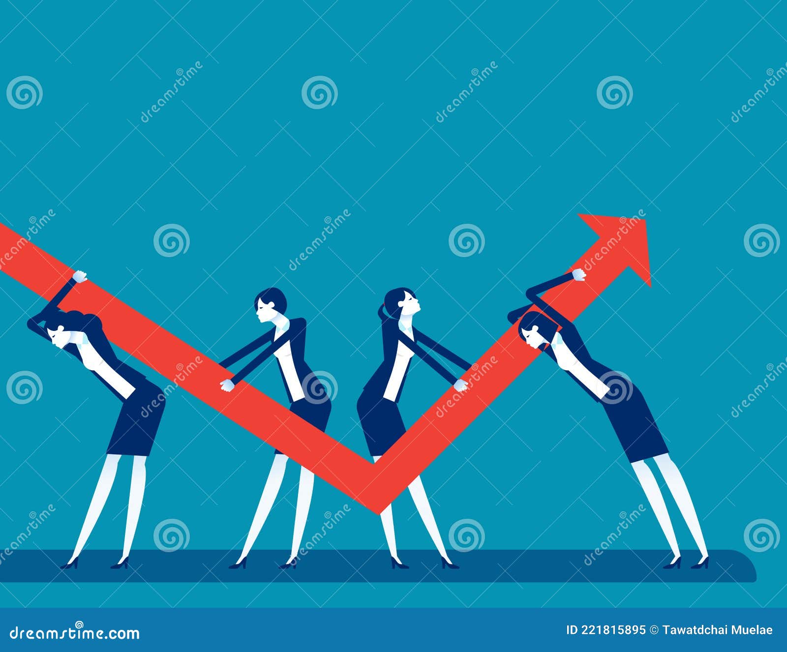 The Team Holding Arrow Up As Symbol Of Supporting Business Development ...