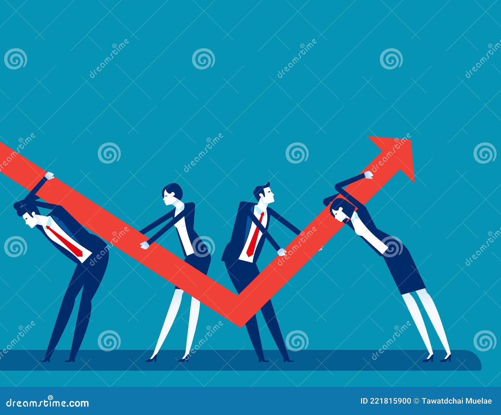 The Team Holding Arrow Up As Symbol of Supporting Business Development ...