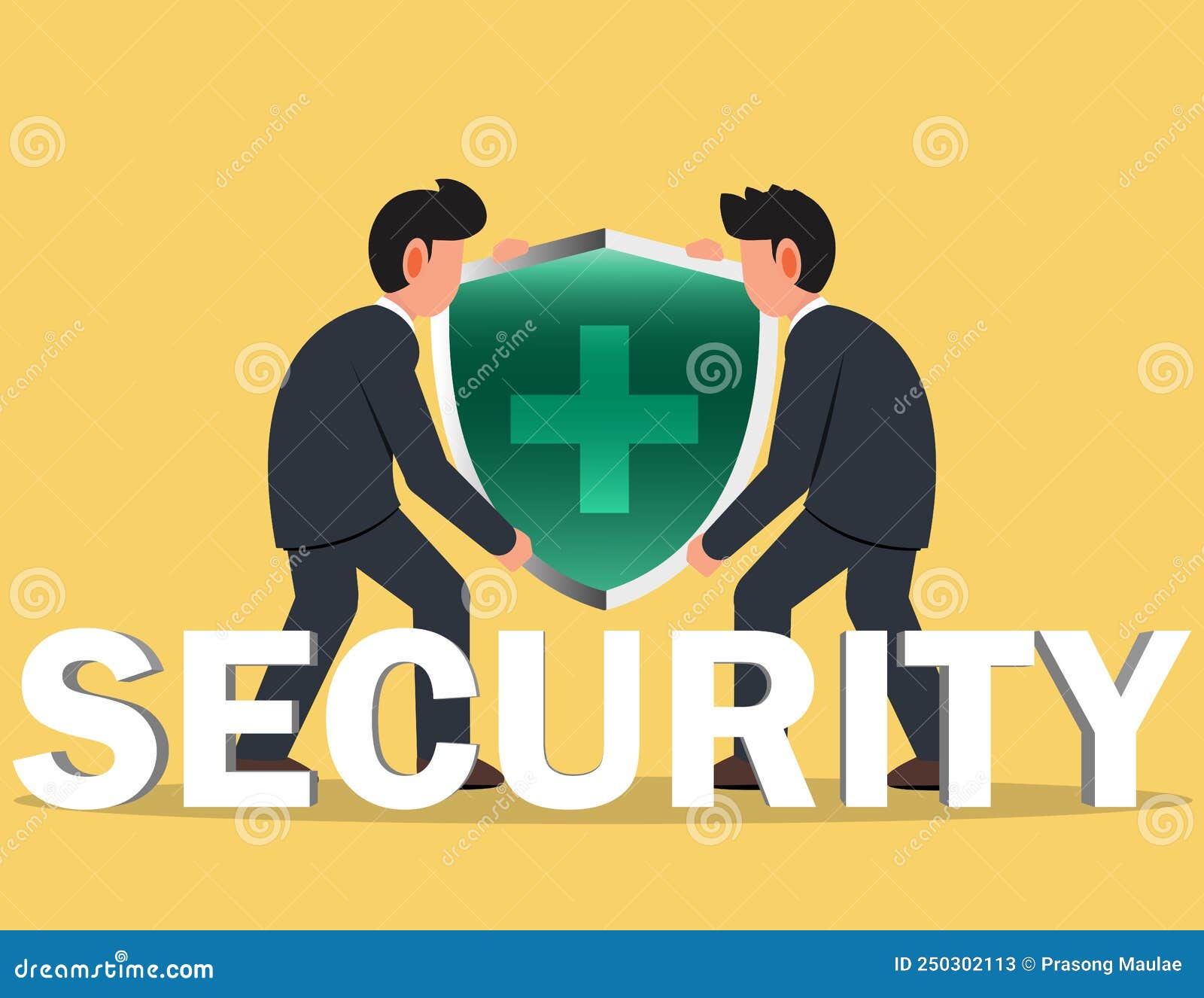 Team Holding Shields Against Business. Stock Vector - Illustration of ...