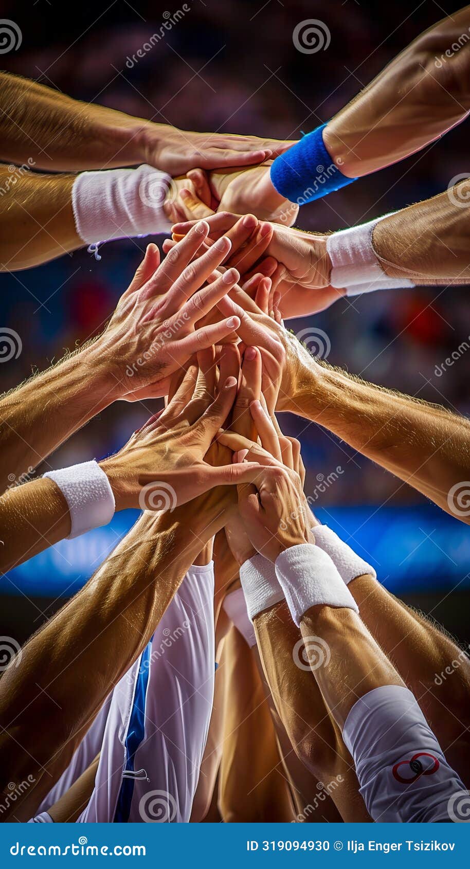 Team Huddle Showcasing Unity and Strategy in Handball at Summer ...