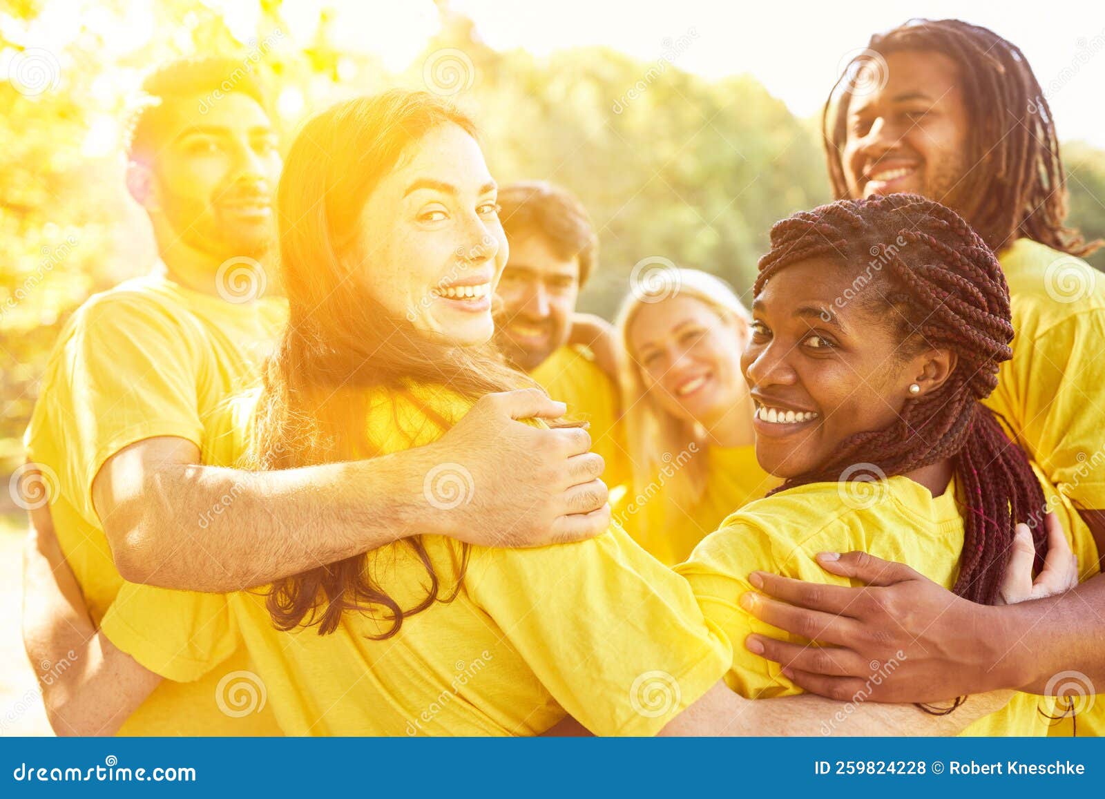 Team Team with a Hug in a Circle for Motivation Stock Photo - Image of ...