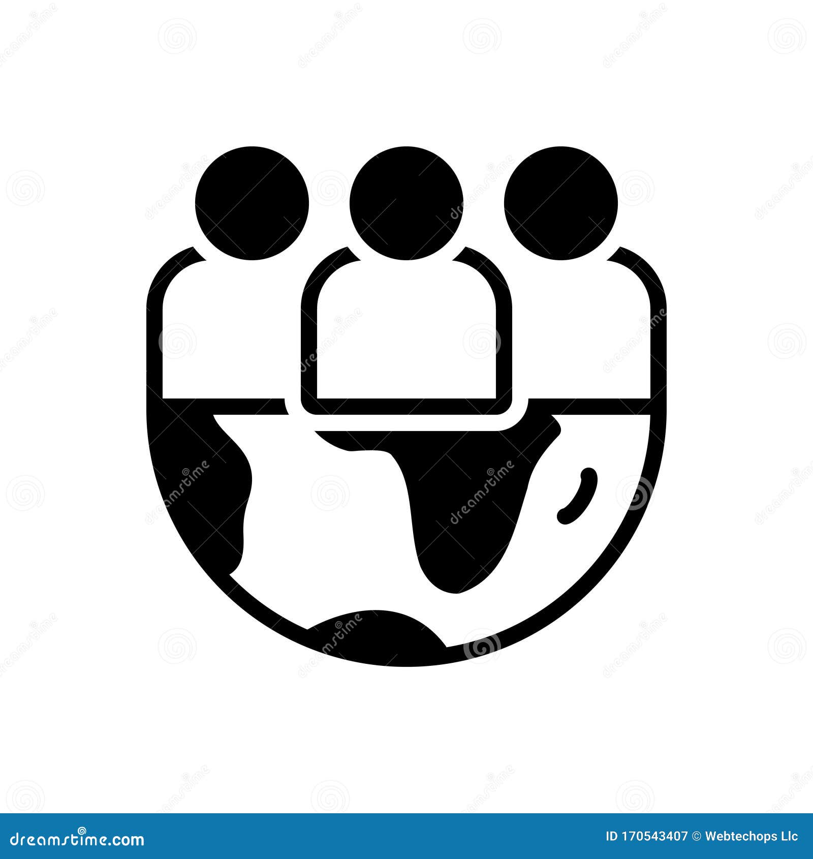 Black Solid Icon for Team, Gang and Group Stock Vector - Illustration ...