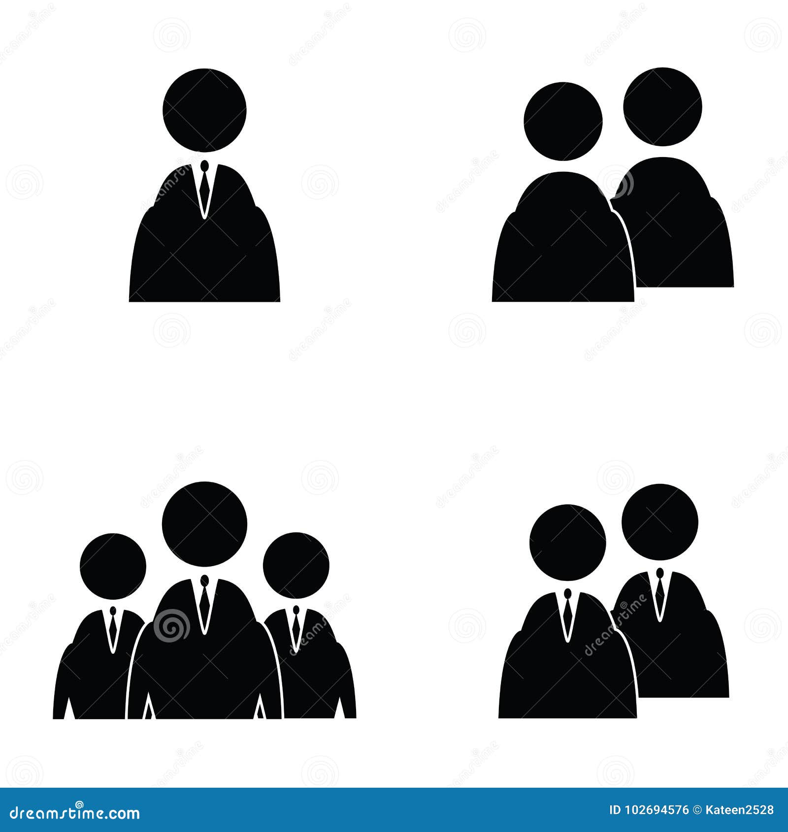 Team icon set stock vector. Illustration of communication - 102694576
